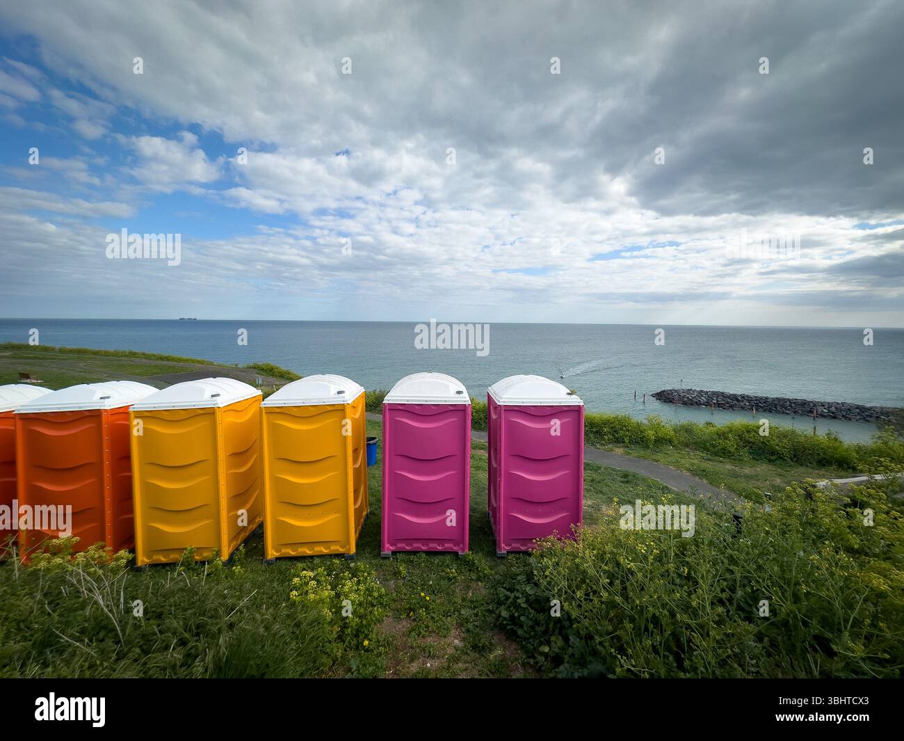 4 MAY 2025 - Isle of Wight, UK - Porta-loos or temporary festival ...