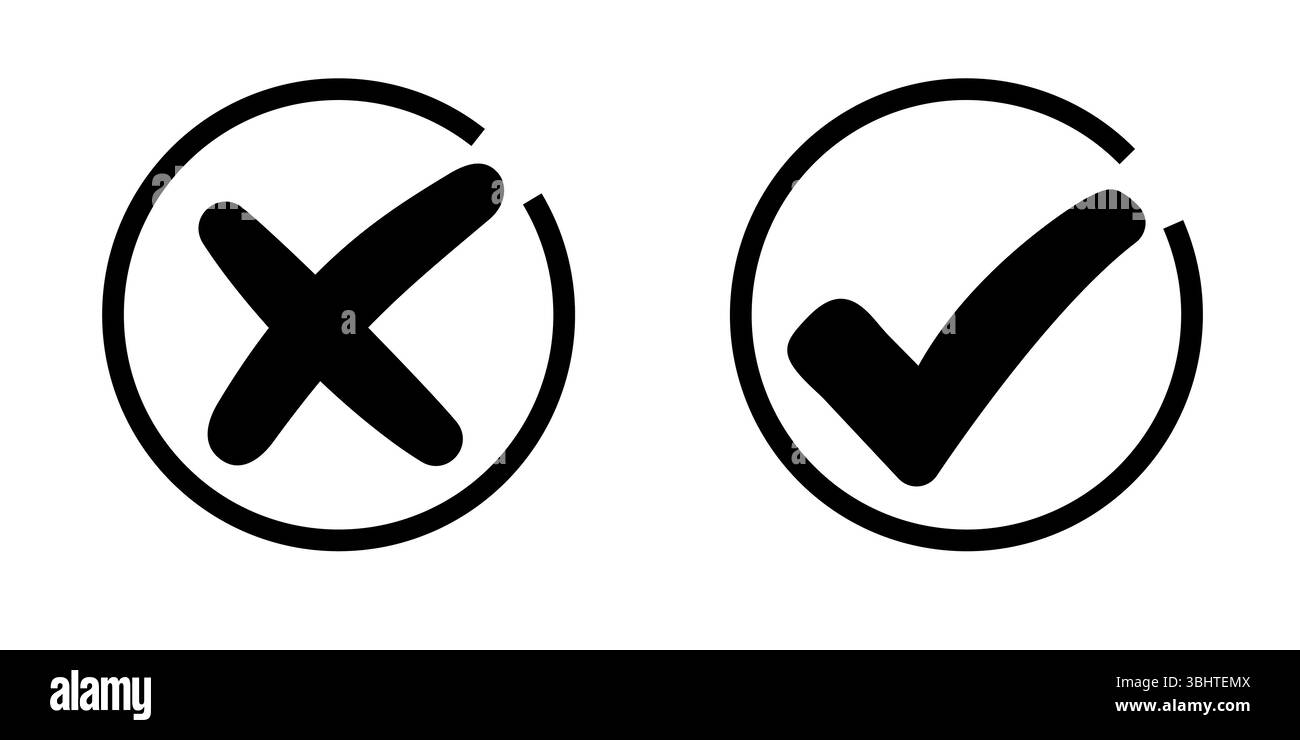 Set check mark and cross. Vector illustartion Stock Vector Image & Art ...