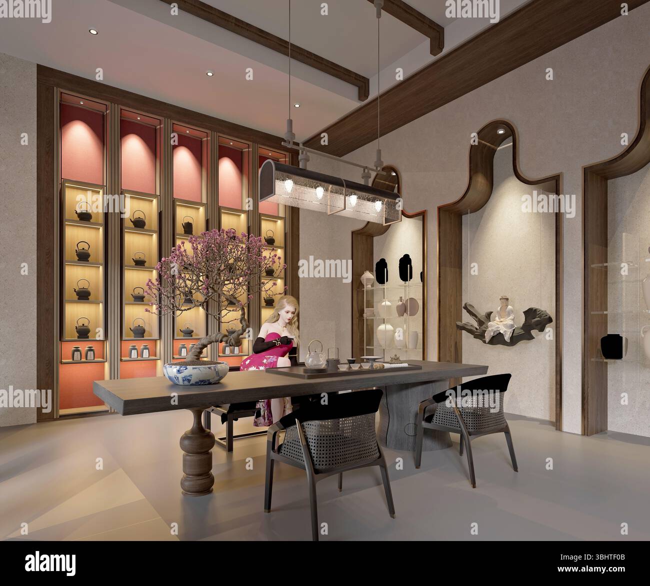 3d render study room hi-res stock photography and images - Alamy