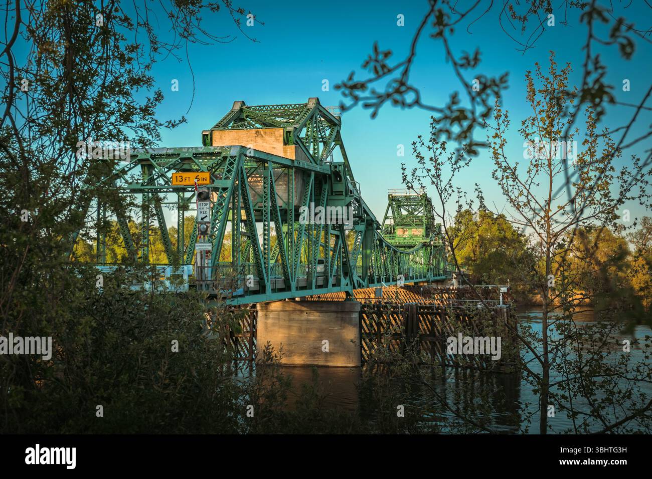 A scenic view of the historic Freeport Bridge as seen from the ...