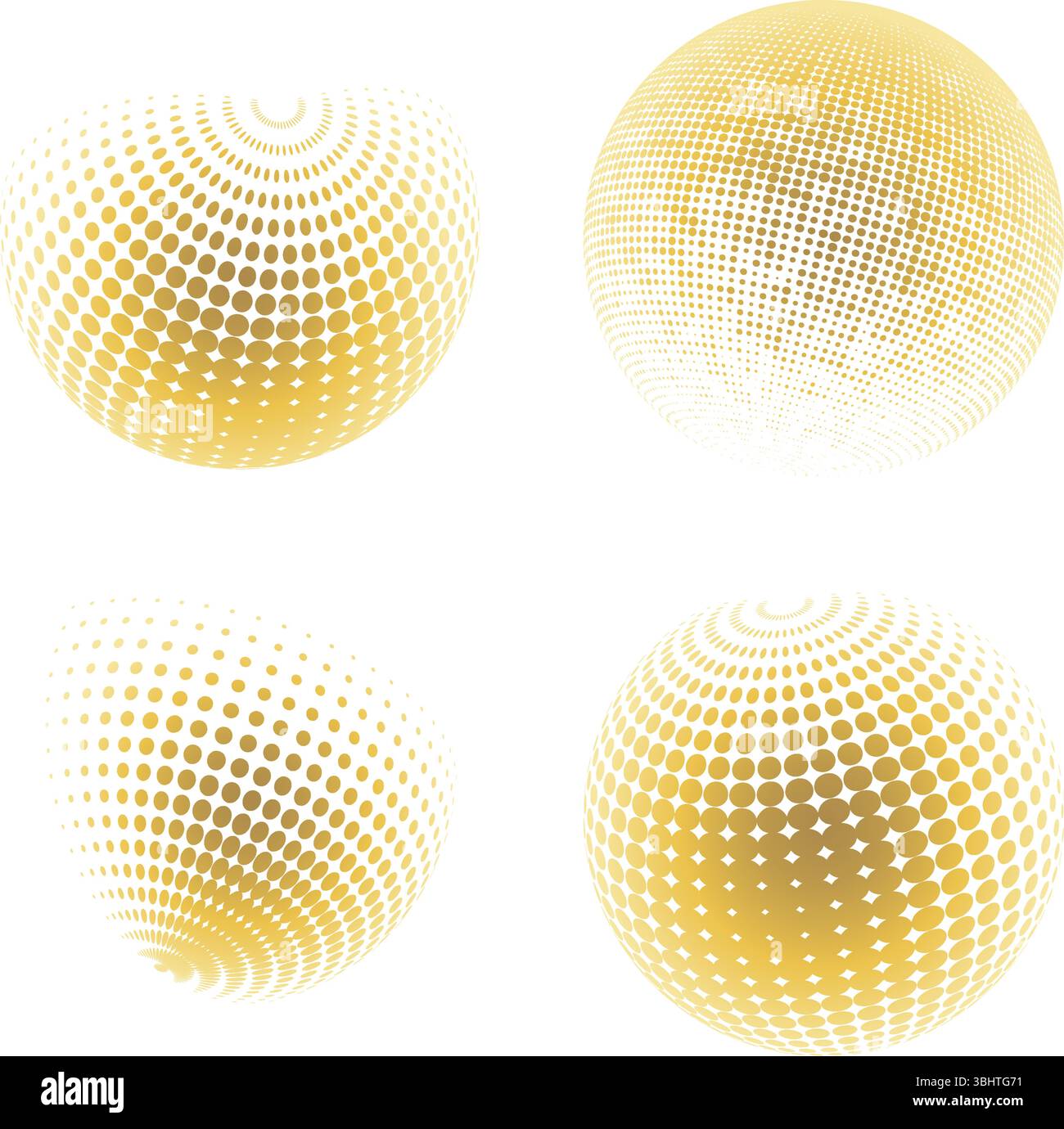 Contemporary set of halftone rounded 3d figures Stock Vector Image ...
