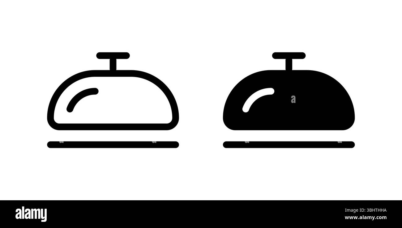 Bell Icon Set. A black icon of a bell, commonly used for service or ...