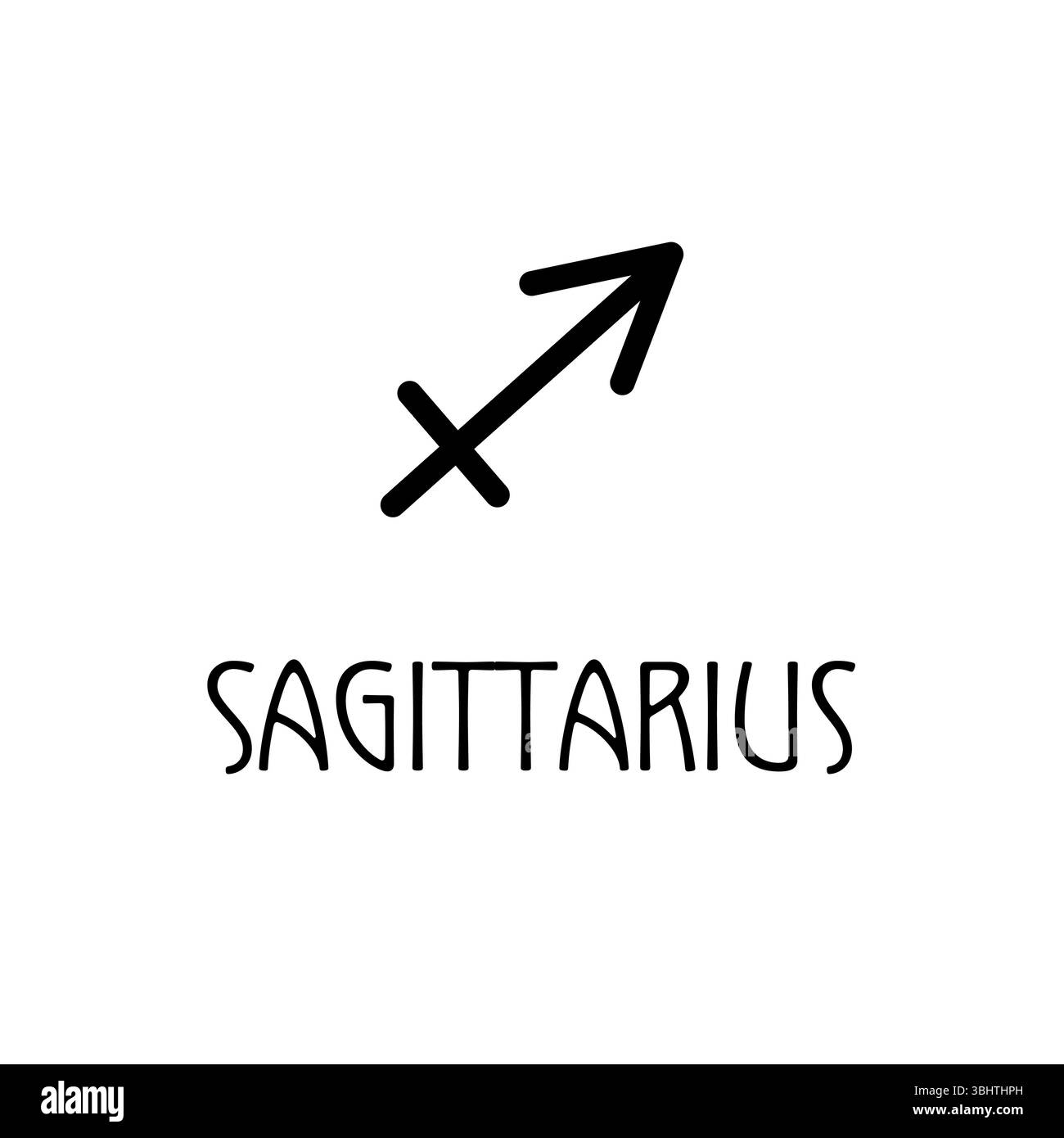 Minimalistic black Sagittarius arrow symbol for the zodiac sign ...