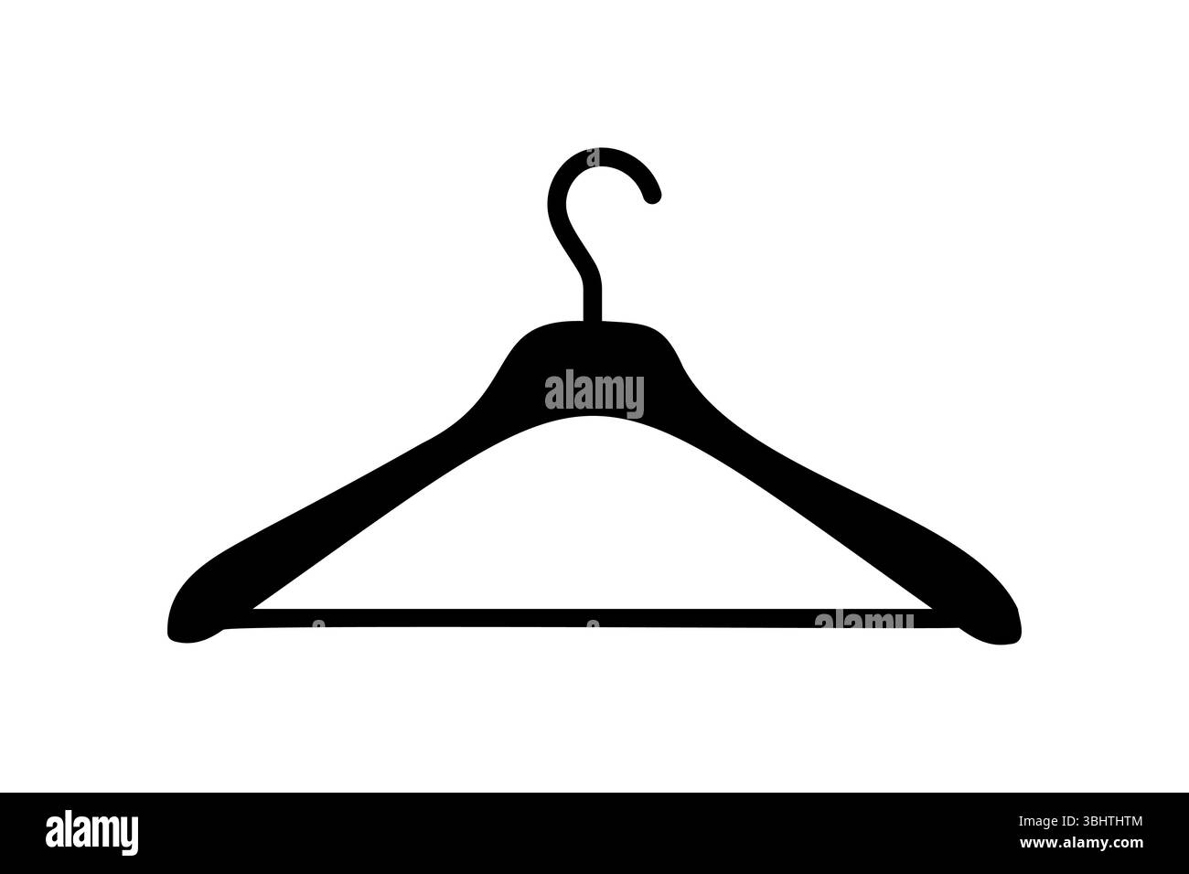 Hanger flat black icon. Wardrobe simple pattern. Cloakroom silhouette ...