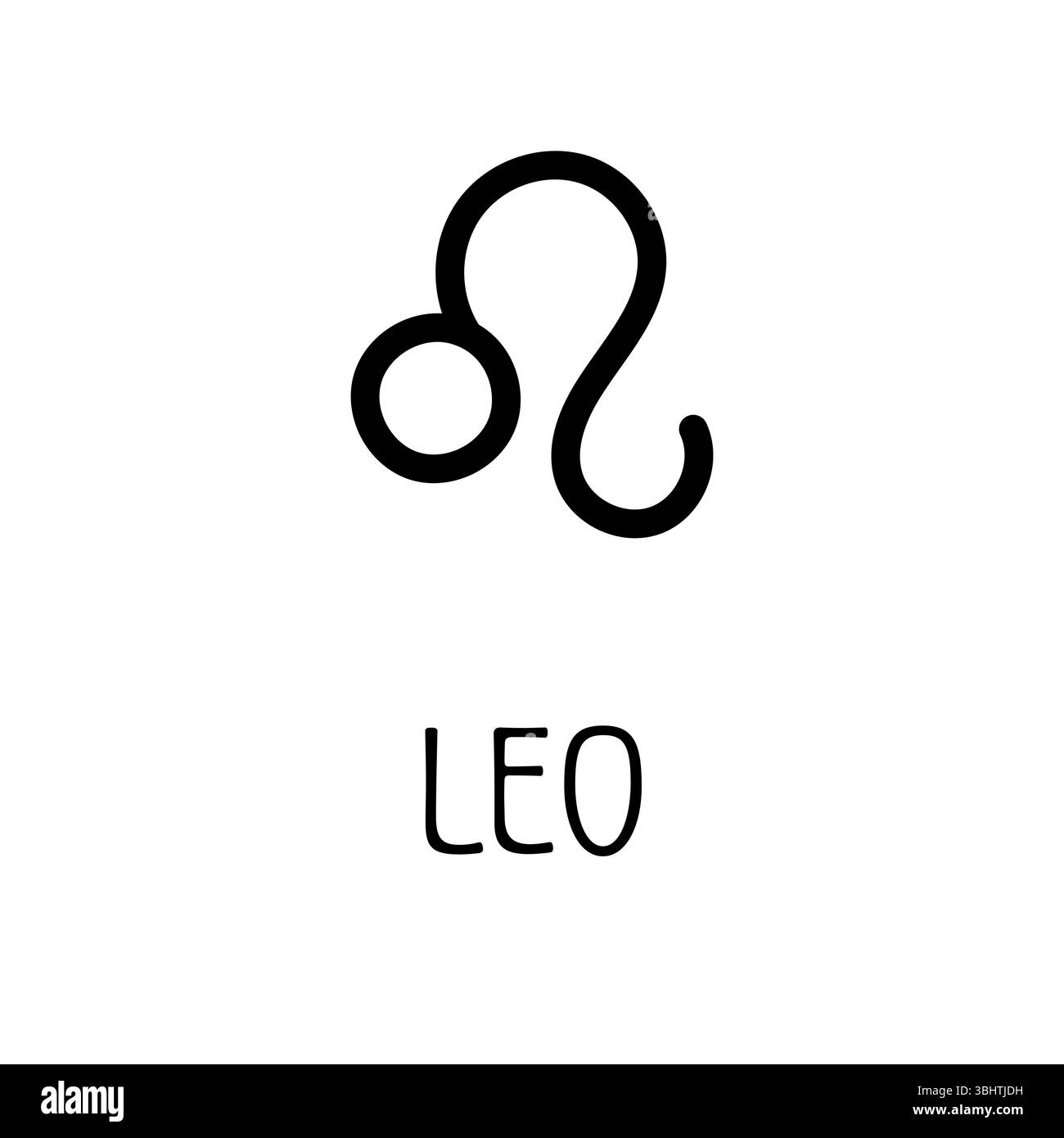 Simple black Leo zodiac sign icon in a minimal style on a clean white ...