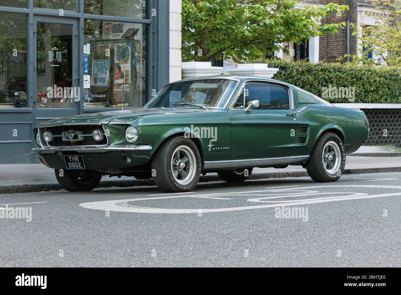 London, England-April 20, 2025: 1965 Ford Mustang Fasrback (first ...