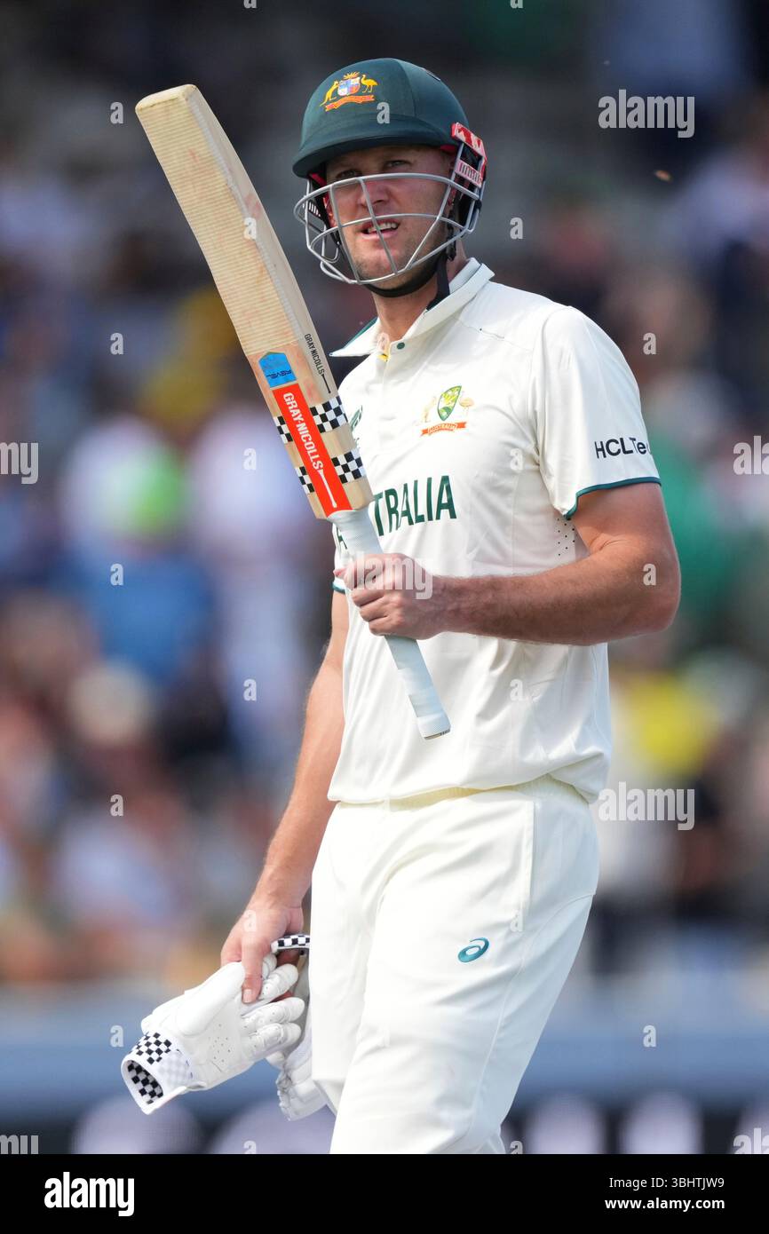 Australia's Beau Webster walks off the field after losing his wicket ...