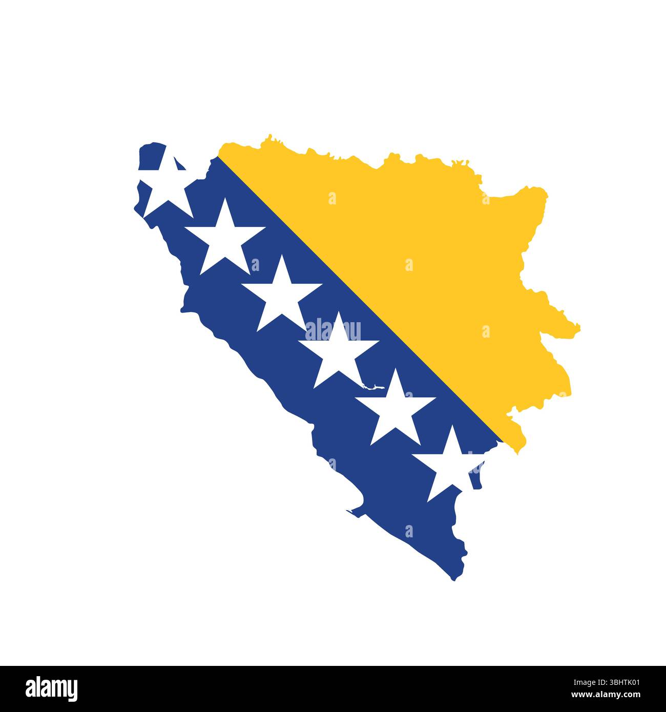 Map of Bosnia and Herzegovina with flag, sign silhouette. Bosnian ...