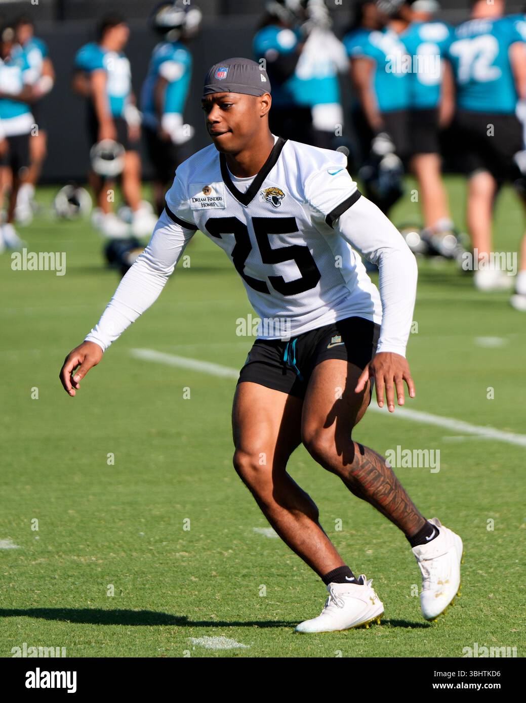 Jacksonville Jaguars safety Rayuan Lane III goes through a drill during ...