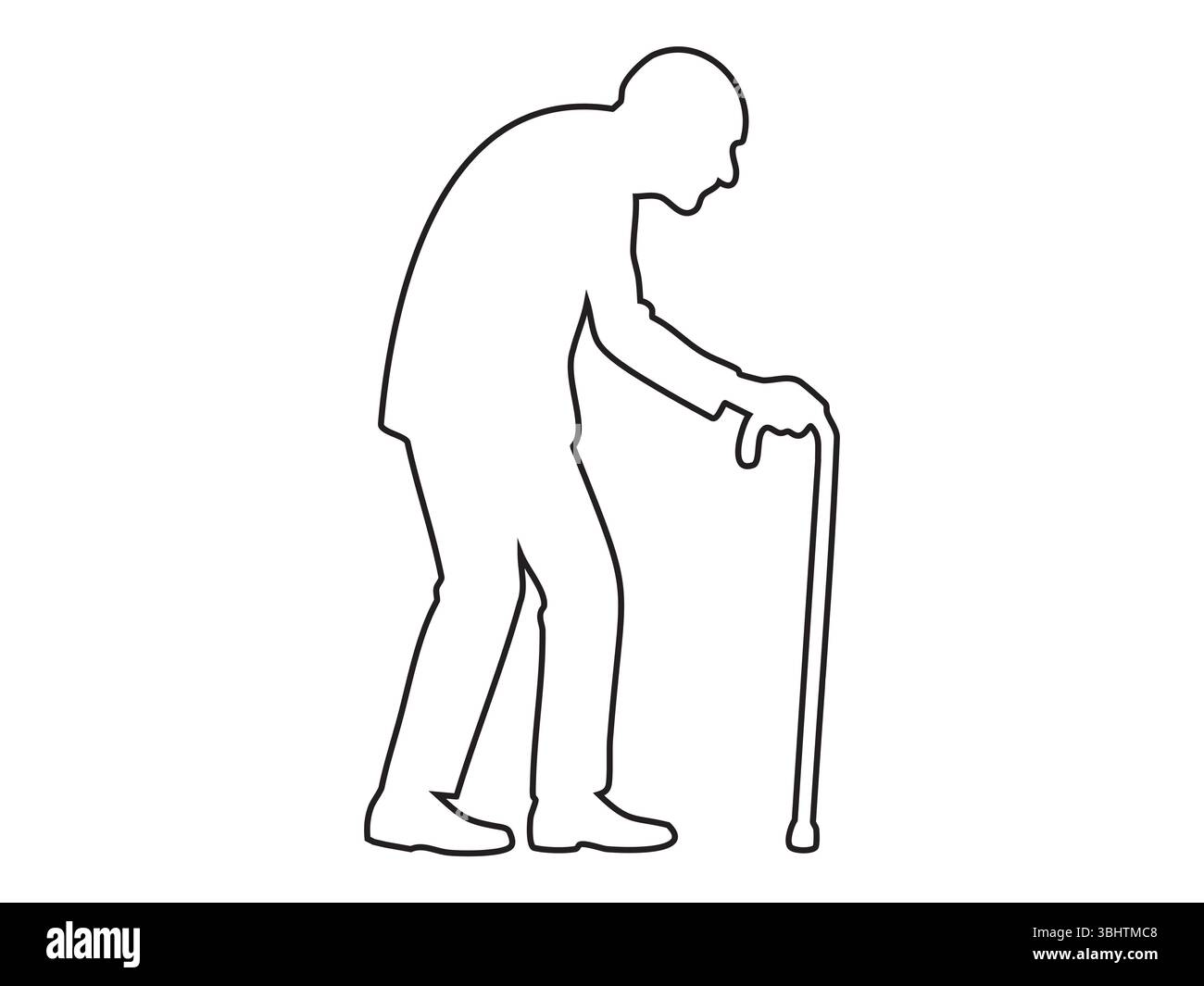 Old man walking bent hi-res stock photography and images - Alamy