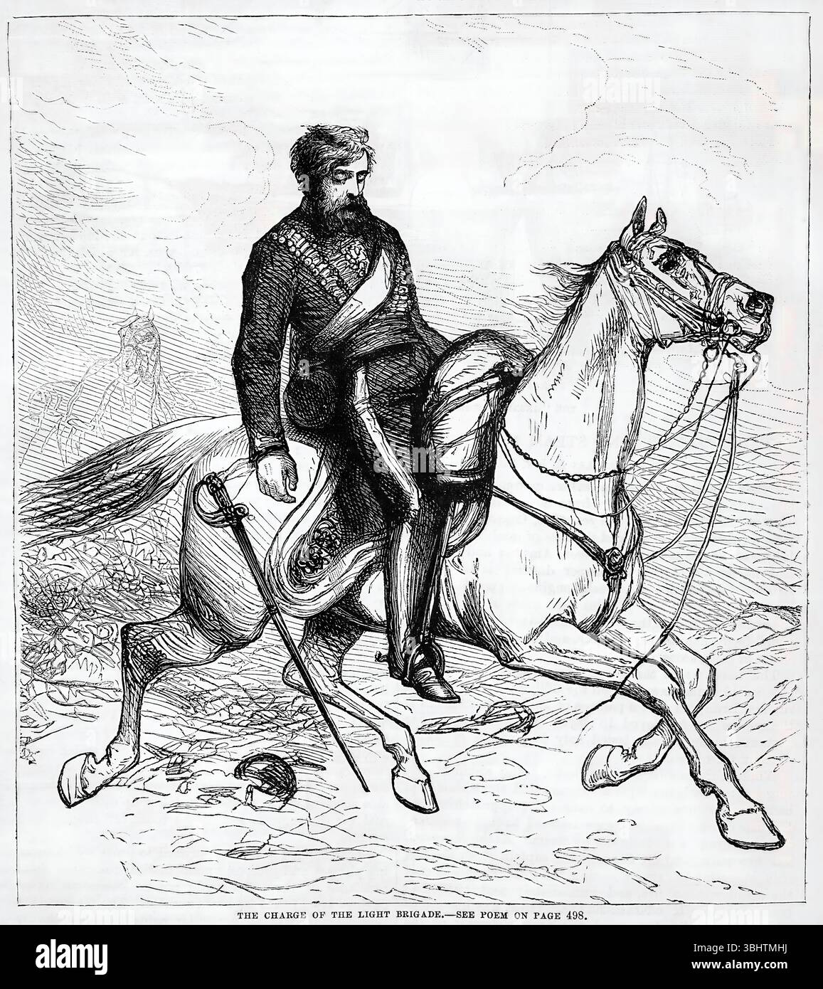 The Charge of the Light Brigade. Depicts a scene from the poem by ...