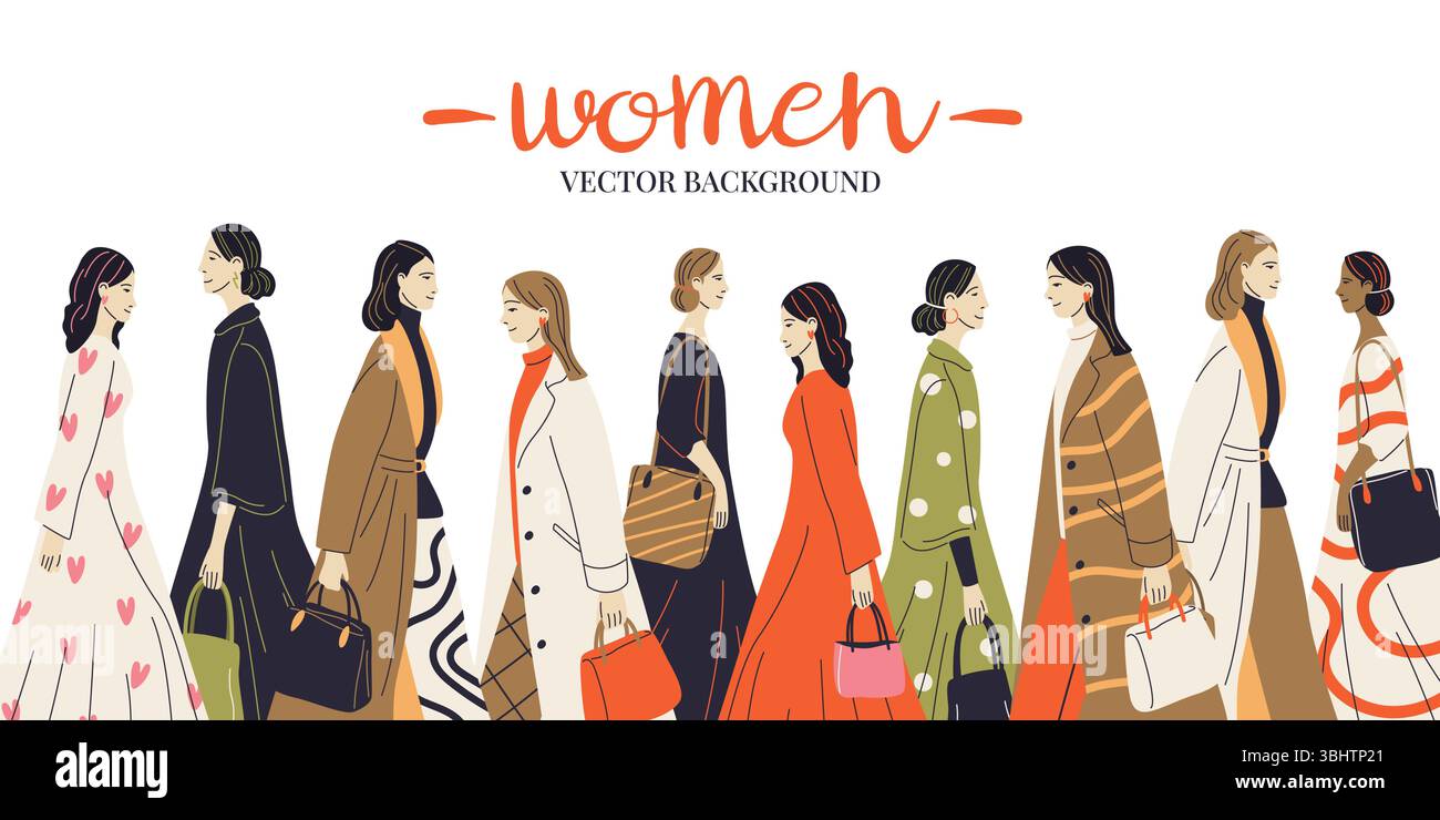 Horizontal female walking Stock Vector Images - Alamy