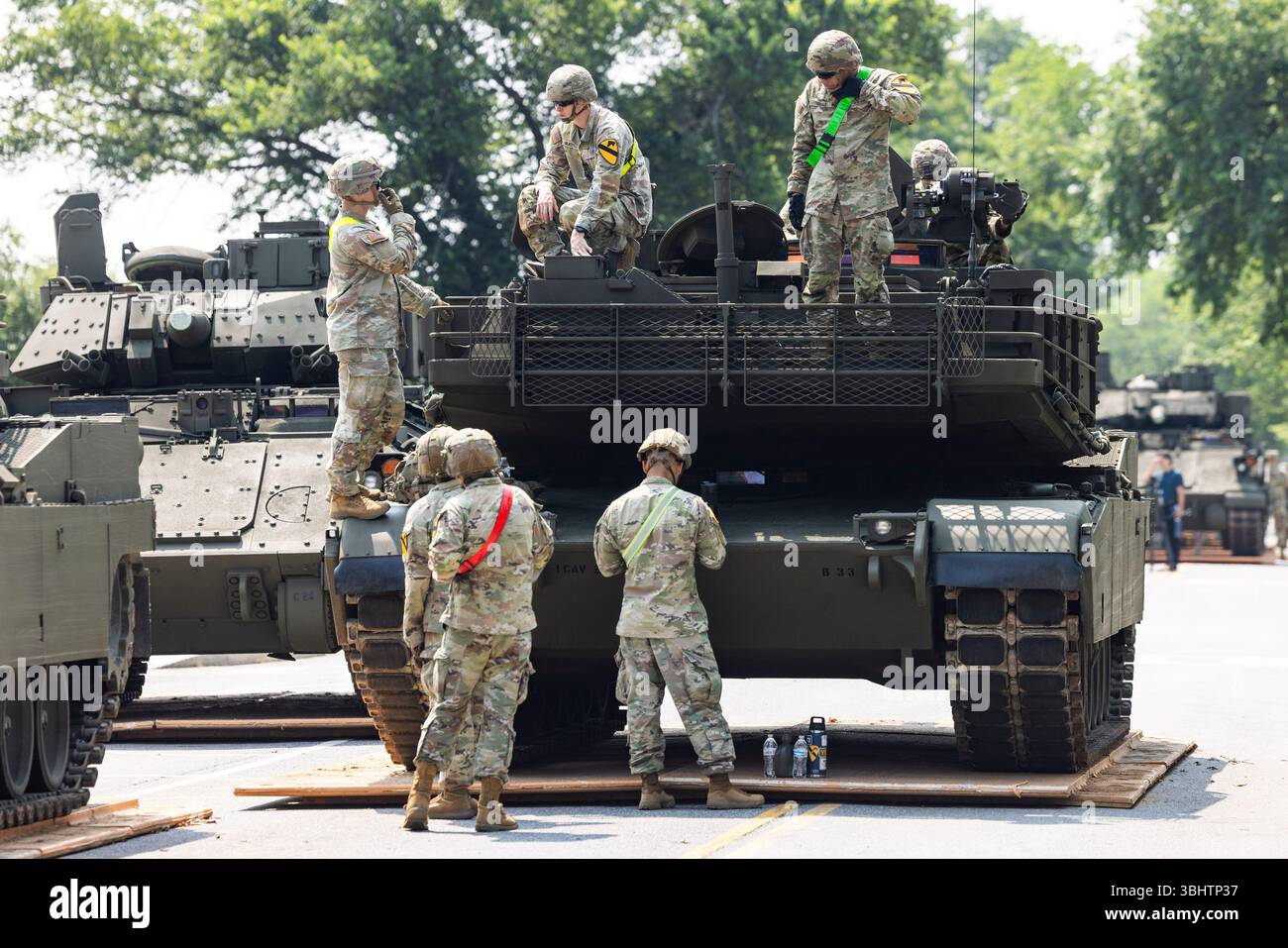 Washington, United States. 11th June, 2025. US soldiers work on an ...