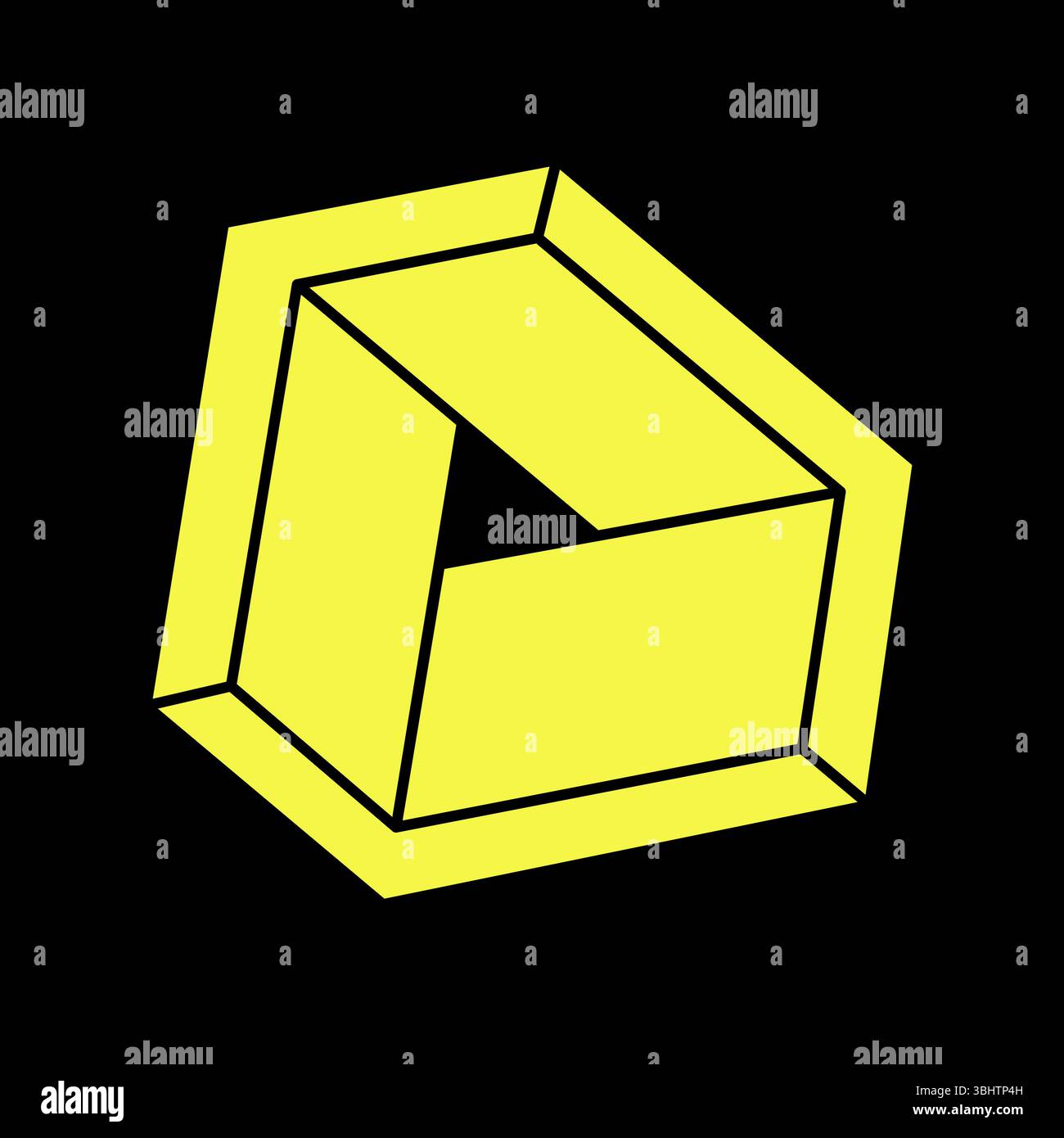 Impossible optical illusion shapes. Op art objects. Impossible figures. Line art. Escher style ...