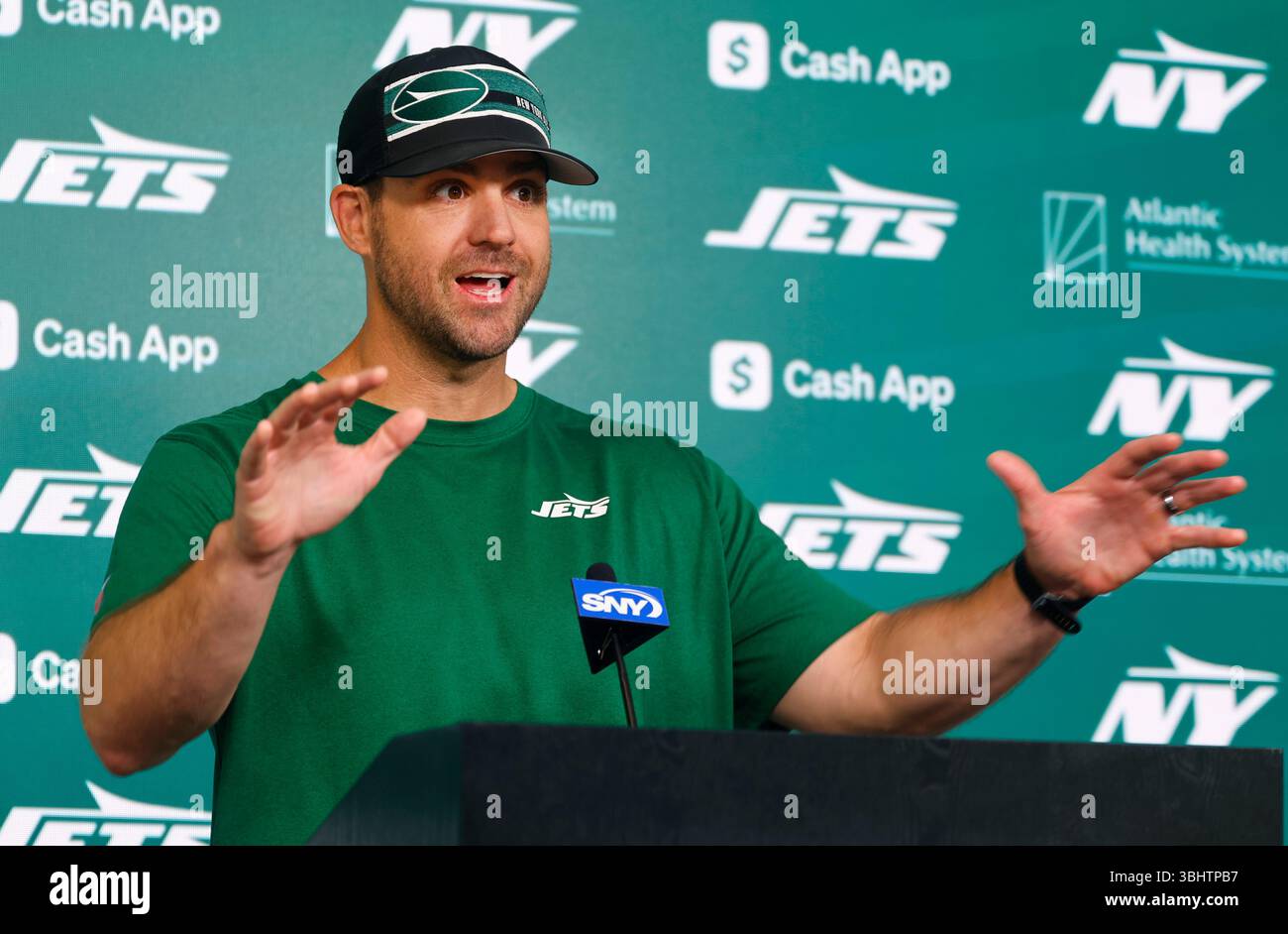 New York Jets offensive coordinator Tanner Engstrand answers questions ...