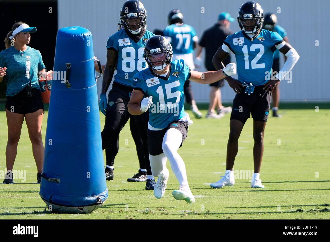 Jacksonville Jaguars wide receiver Chandler Brayboy (15) performs a ...