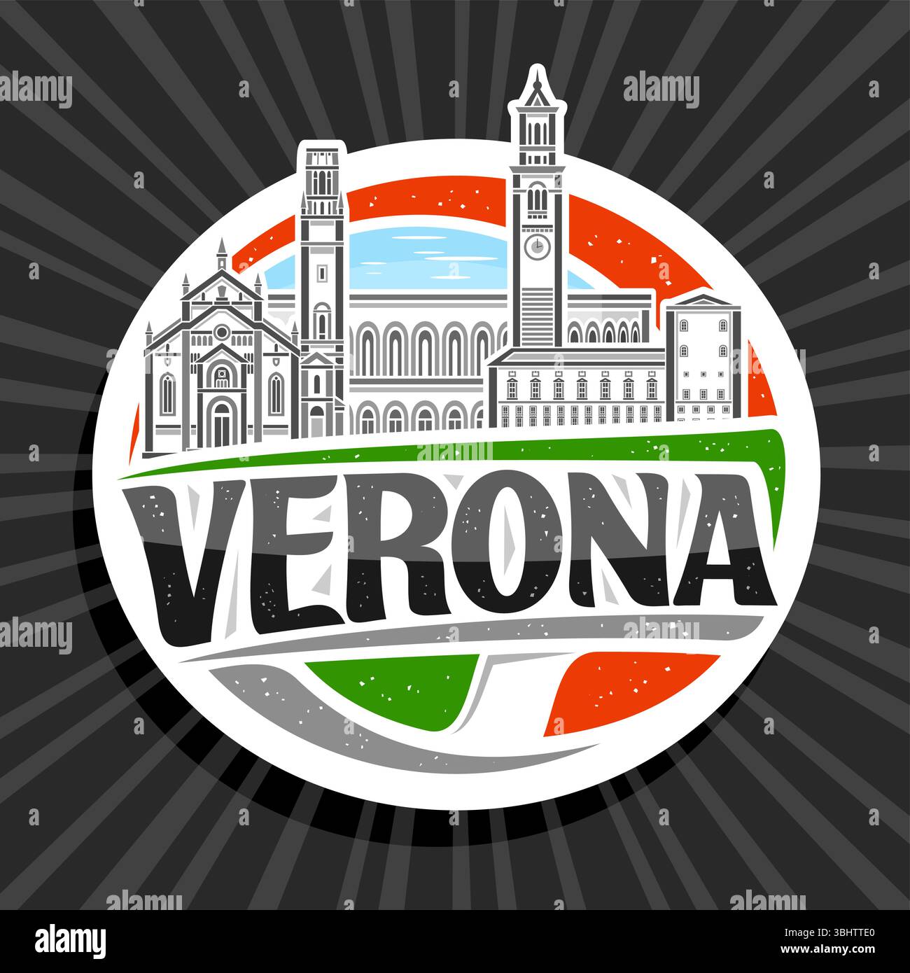 Old town of verona Stock Vector Images - Alamy