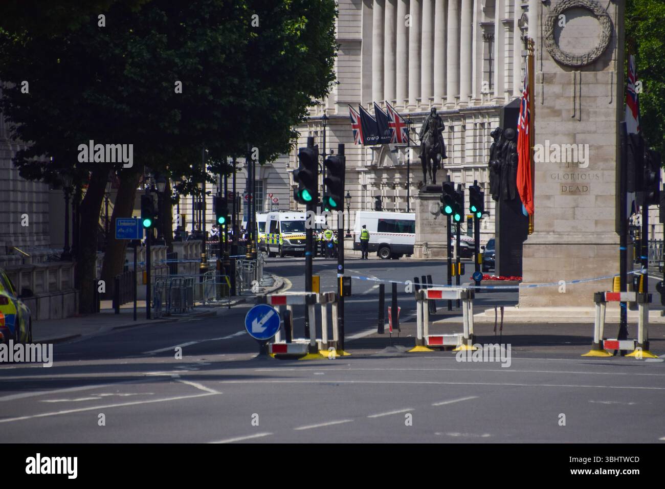 London, UK. 11th June 2025. Police close off Whitehall as they ...