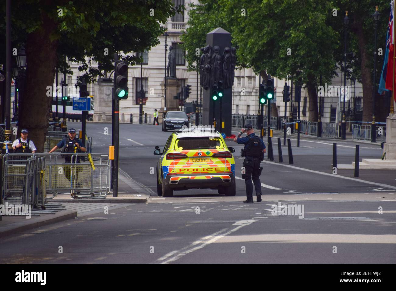 London, UK. 11th June 2025. Police close off Whitehall as they ...