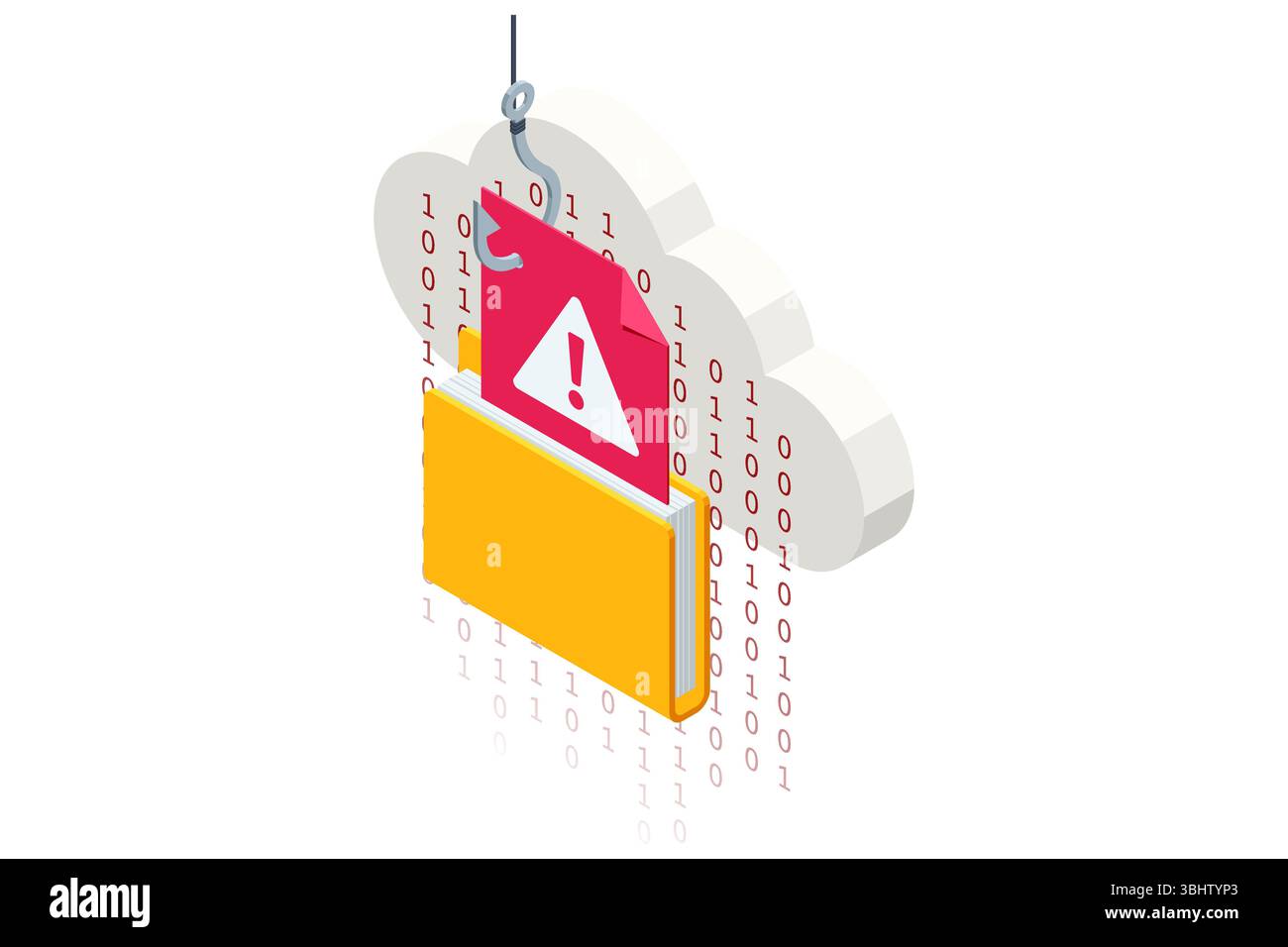 Isometric vector of a hooked login form pulled from an open yellow ...