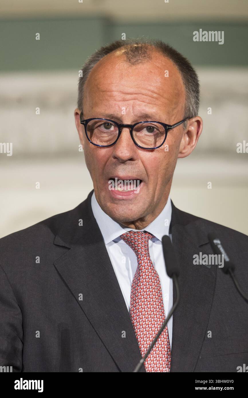 Friedrich Merz (Chancellor of the Federal Republic of Germany) speaks ...