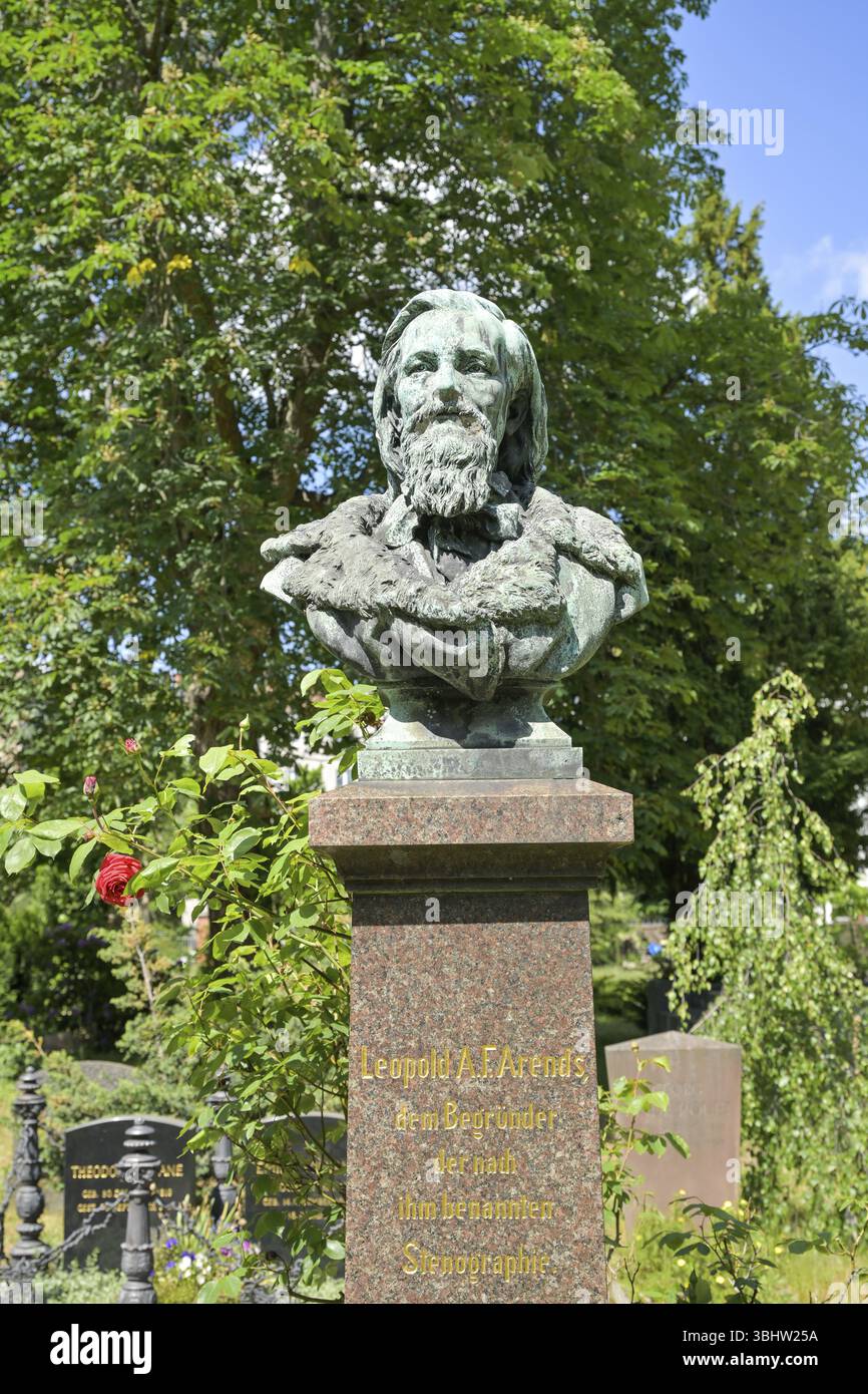 Grave with bust, Leopold Arends, inventor of stenography, Cemetery II ...