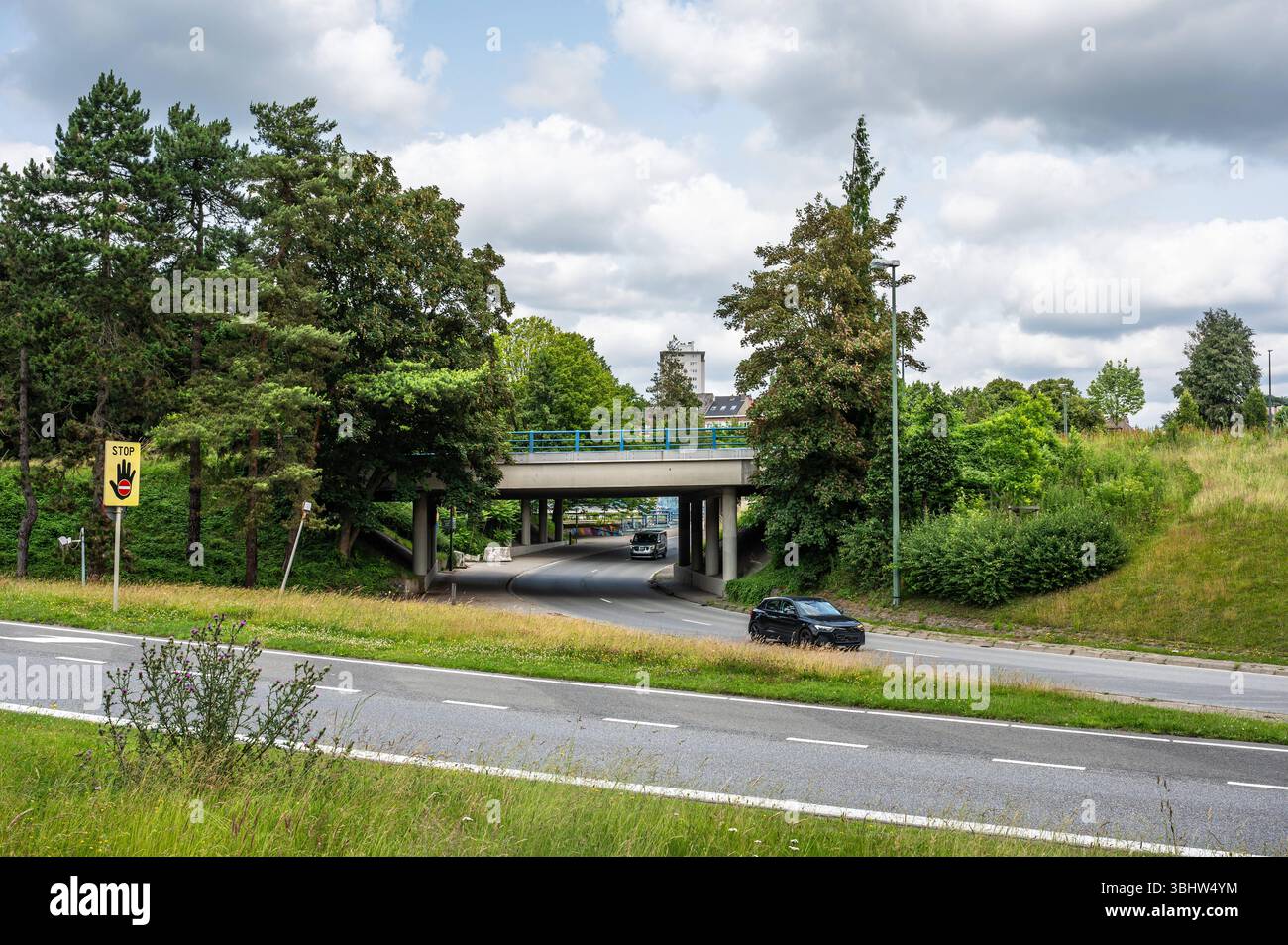 National road N 277 and A 12 highway with green surroundings, LAeken ...
