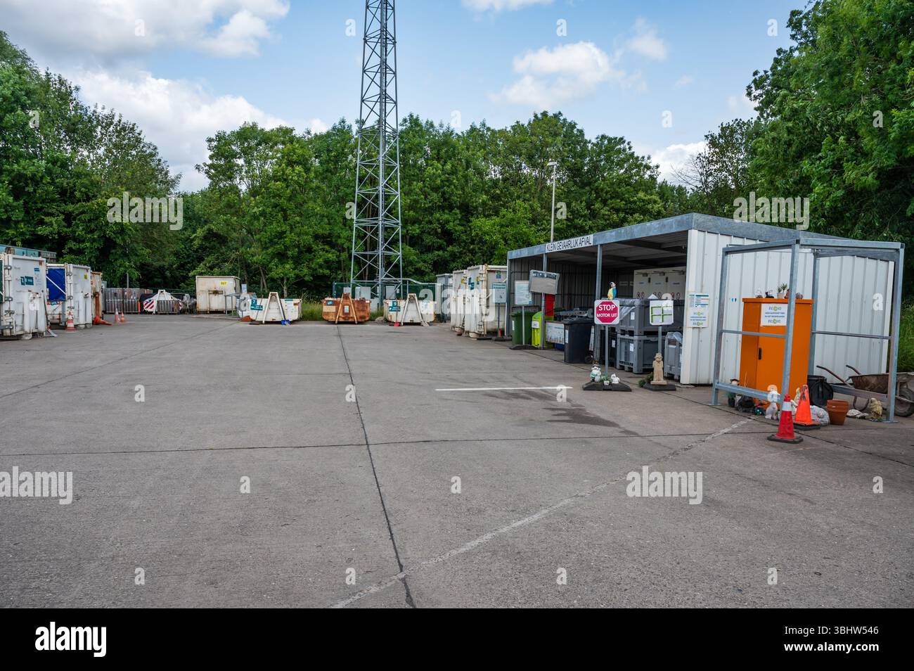 Containerpark for waste recycling in Vilvoorde, Flemish Brabant ...