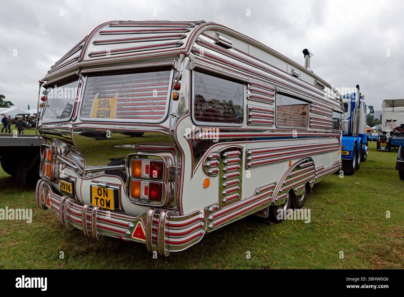 Modern chrome Gypsy caravan. Chipping Steam Fair 2025 Stock Photo - Alamy