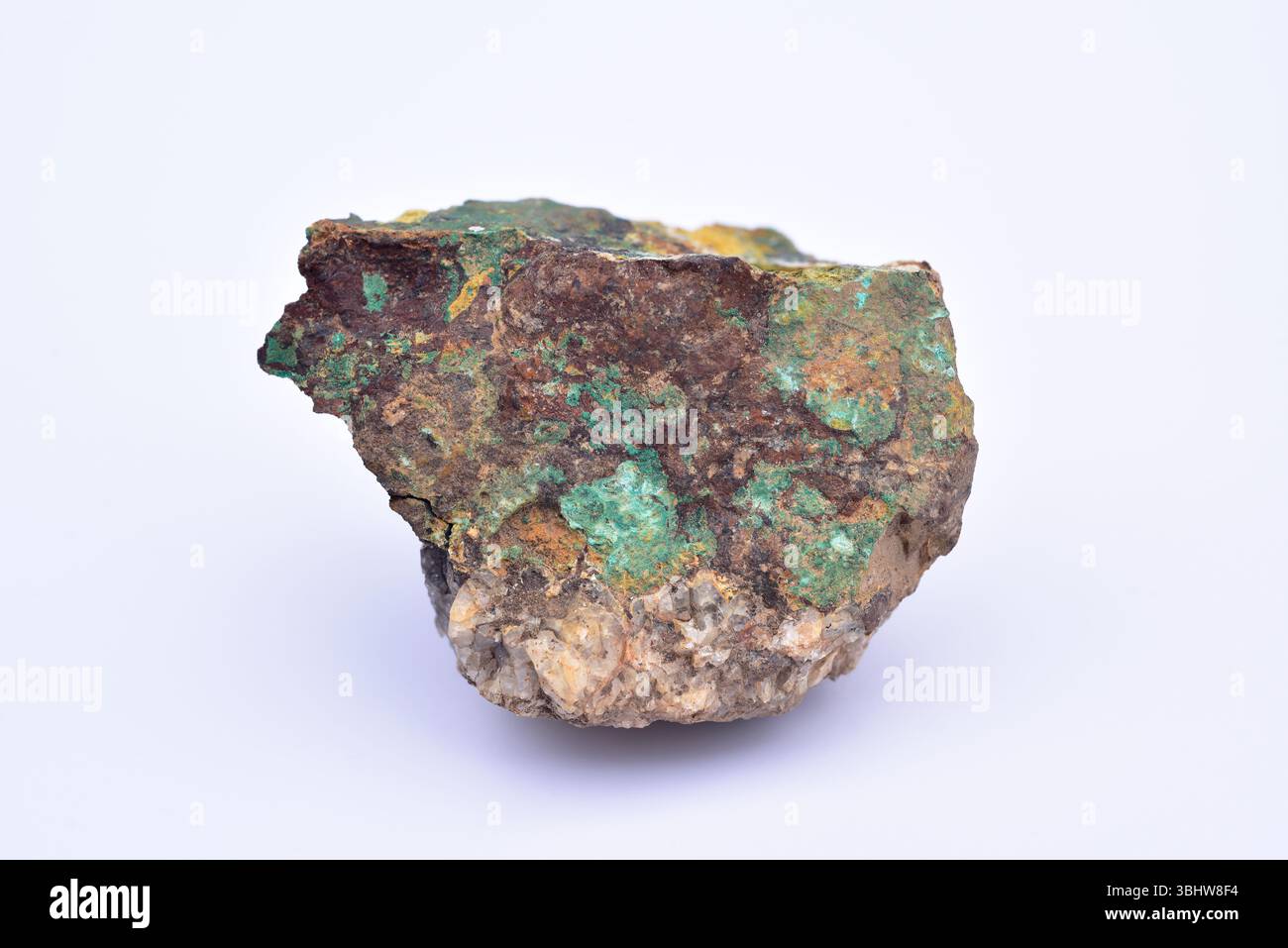 Malachite (green) is a copper carbonate hydroxide mineral and cuprite ...