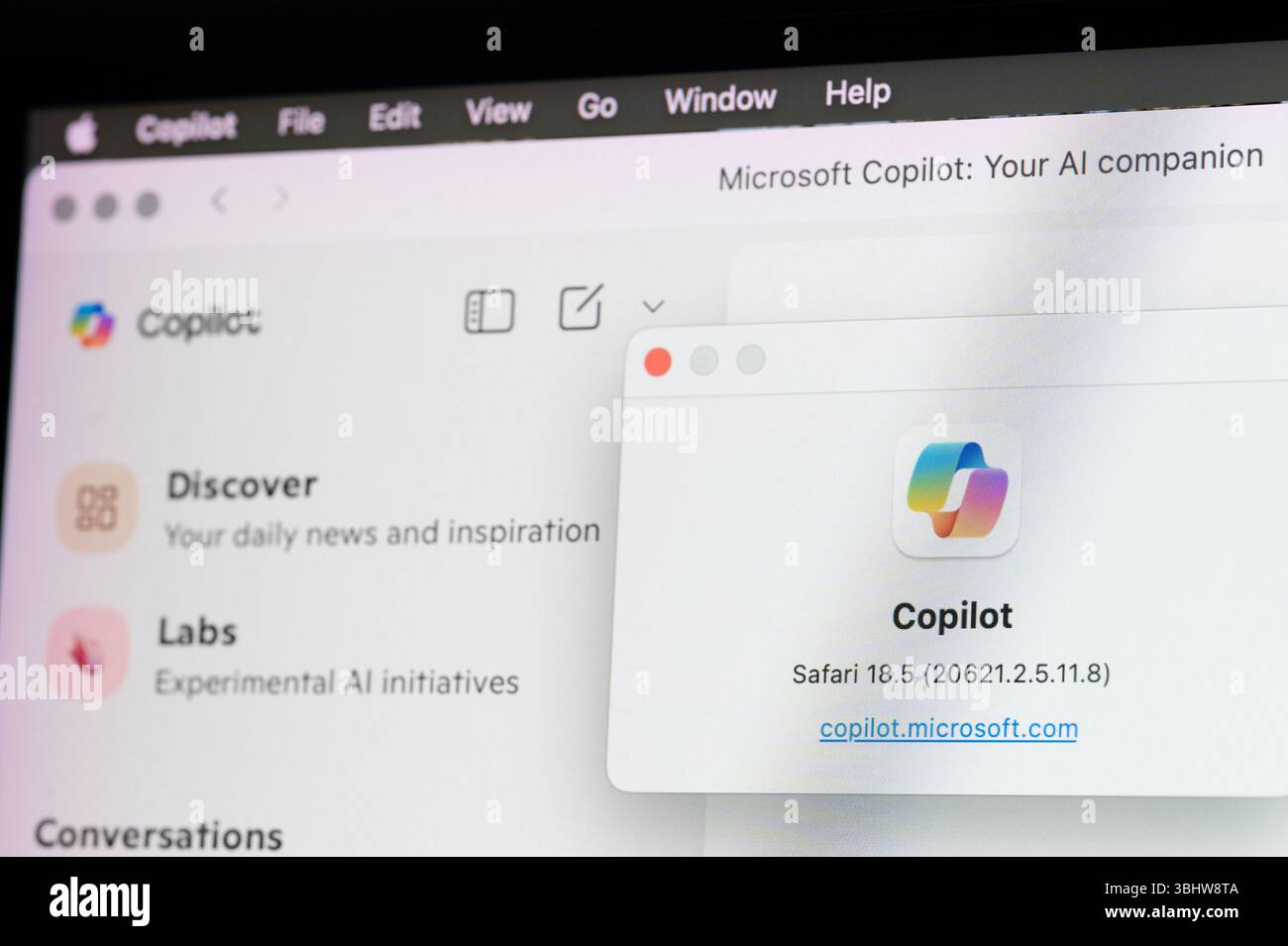 New York, USA - June 11, 2025: Microsoft Copilot AI assistant icon on computer screen close up ...
