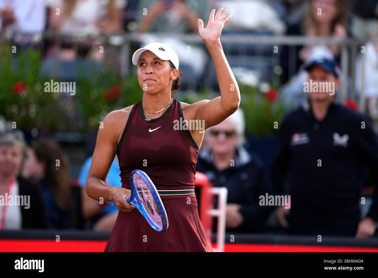 Madison Keys celebrates winning the match against Anastasia Zakharova ...