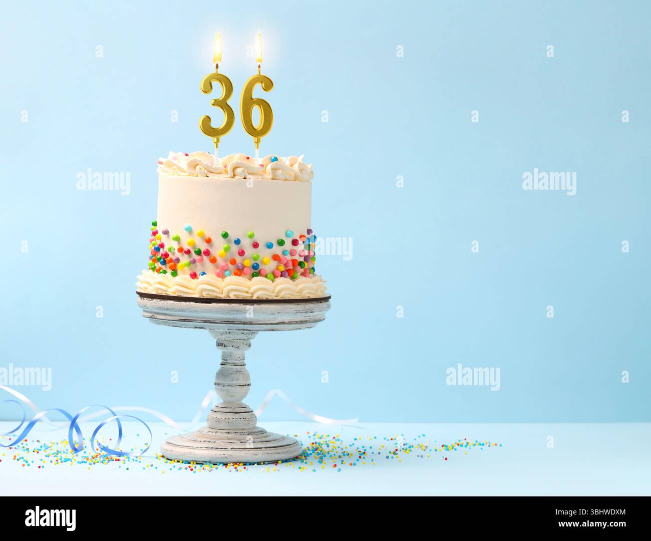Happy 36th birthday greeting golden hi-res stock photography and images ...