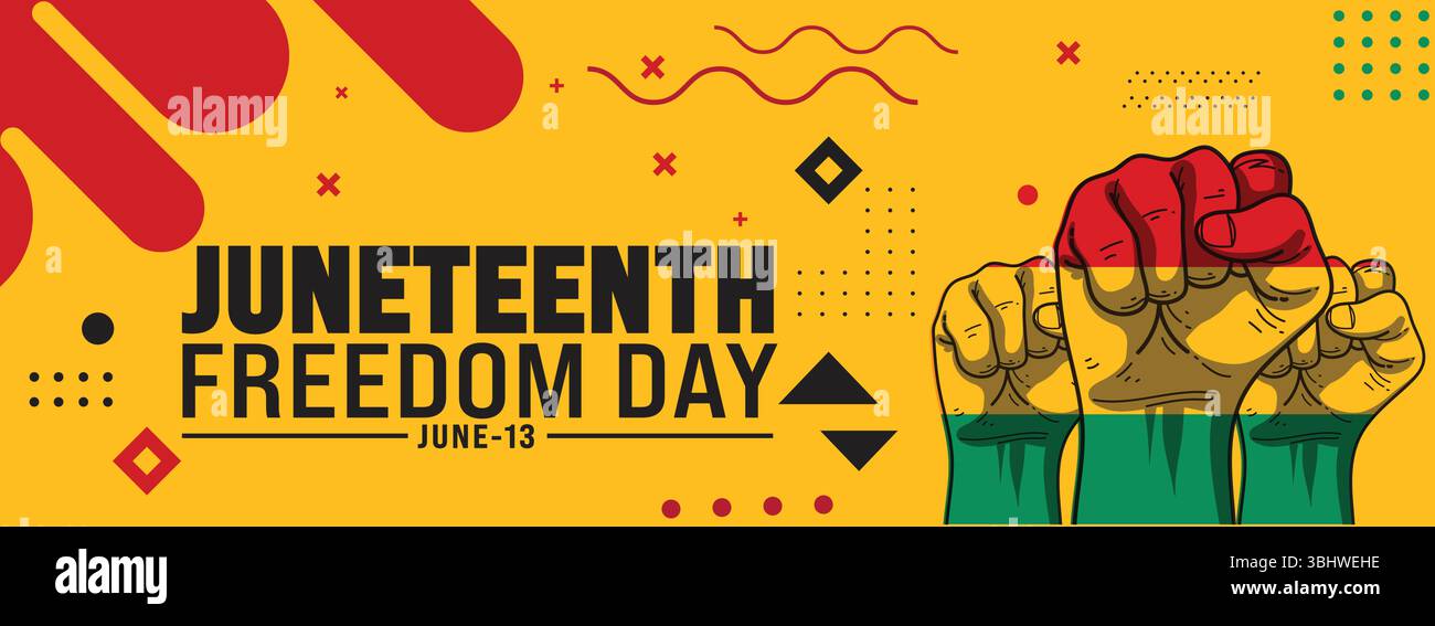 Juneteenth Freedom Day Banner - Vibrant Pan-African Celebration Design ...