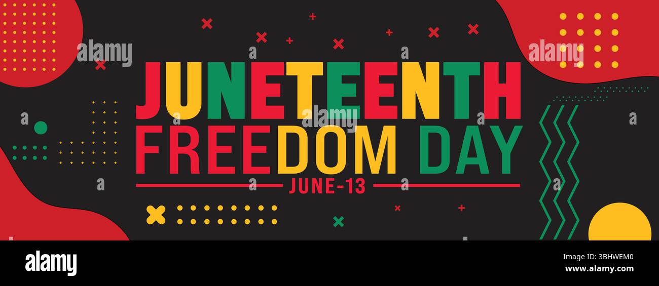 Juneteenth Freedom Day Banner - Bold Pan-African Text Design Stock ...