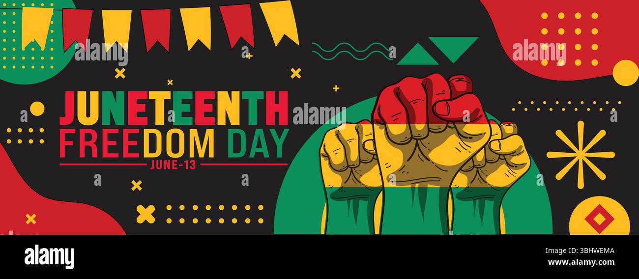 Juneteenth Freedom Day Banner - Bold Pan-African Celebration Design ...