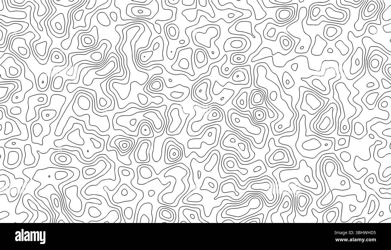 White background with abstract topographic thin lines. Delicate map ...