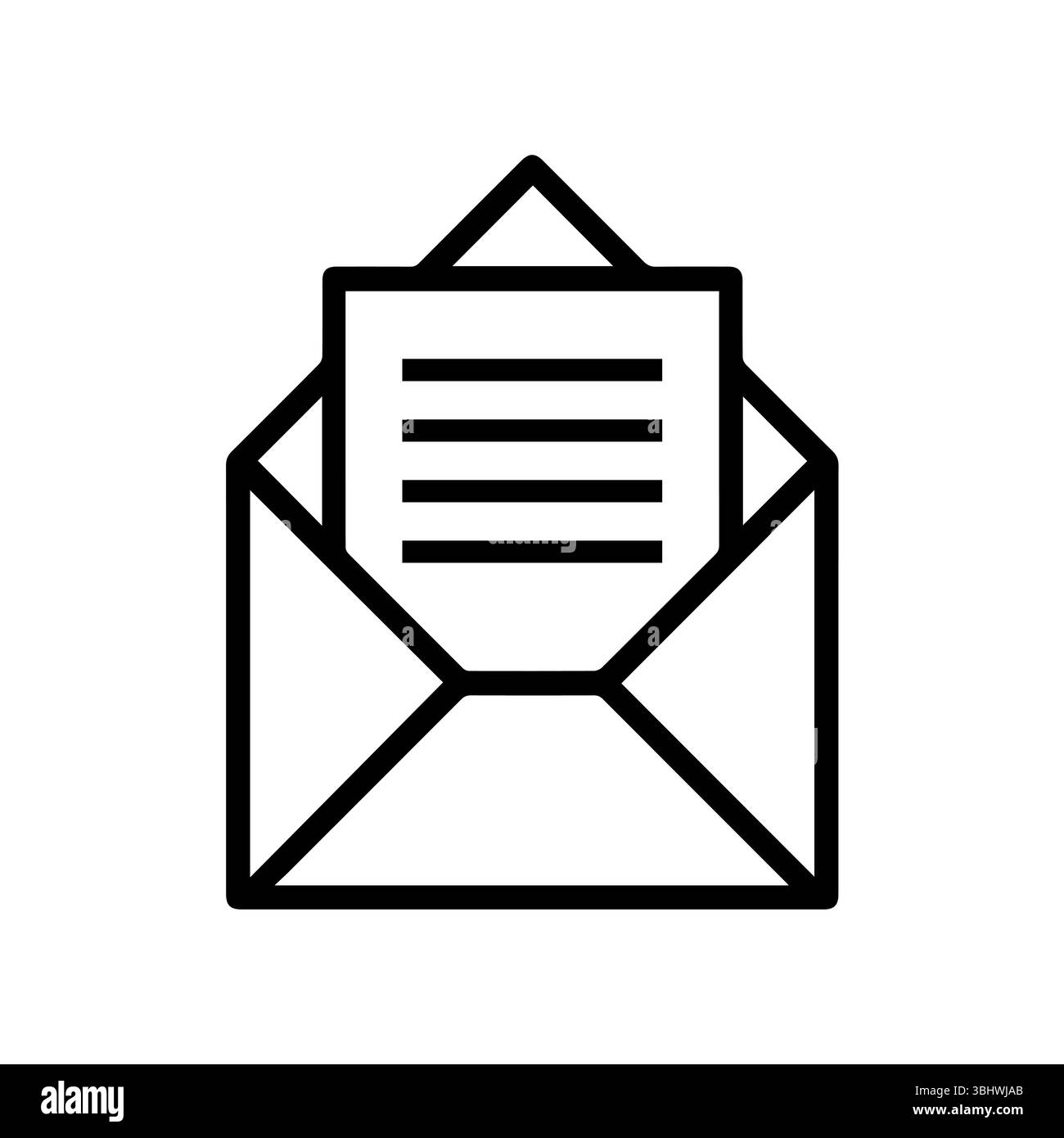 Email symbol in minimalist white Black and White Stock Photos & Images ...