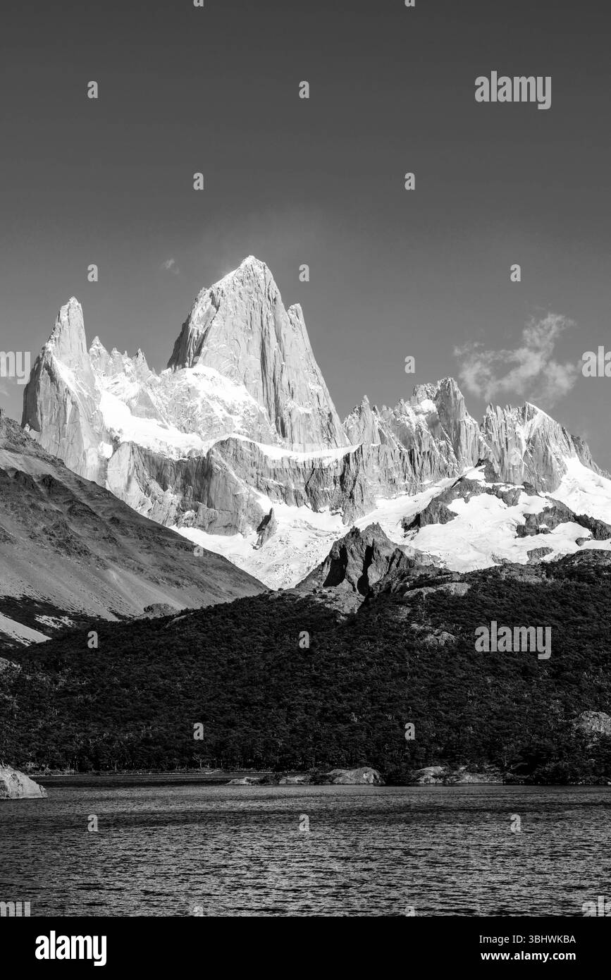 Mount Fitz Roy (Cerro Fitz Roy) and Lake Near The Village Of El Chalten ...