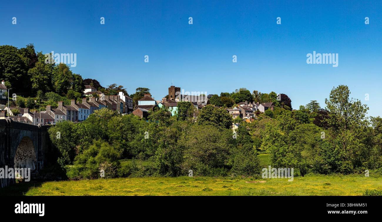 View from the historic stone bridge into beautiful Llandeilo town ...