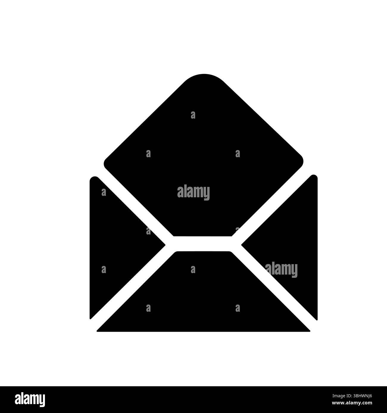 Stylized black envelope icon Black and White Stock Photos & Images - Alamy