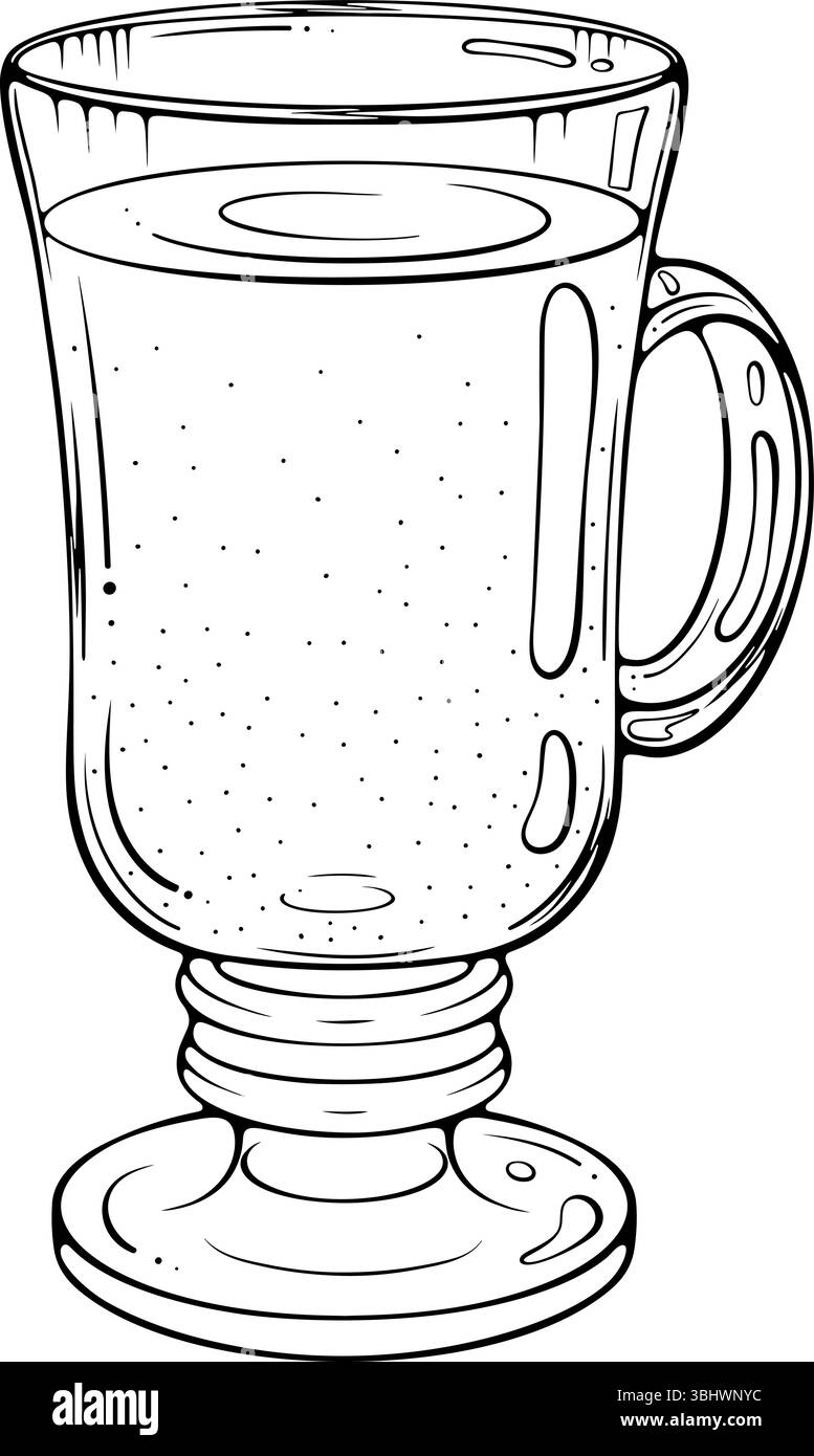 Hot beverage in a footed cup line art Stock Vector Image & Art - Alamy
