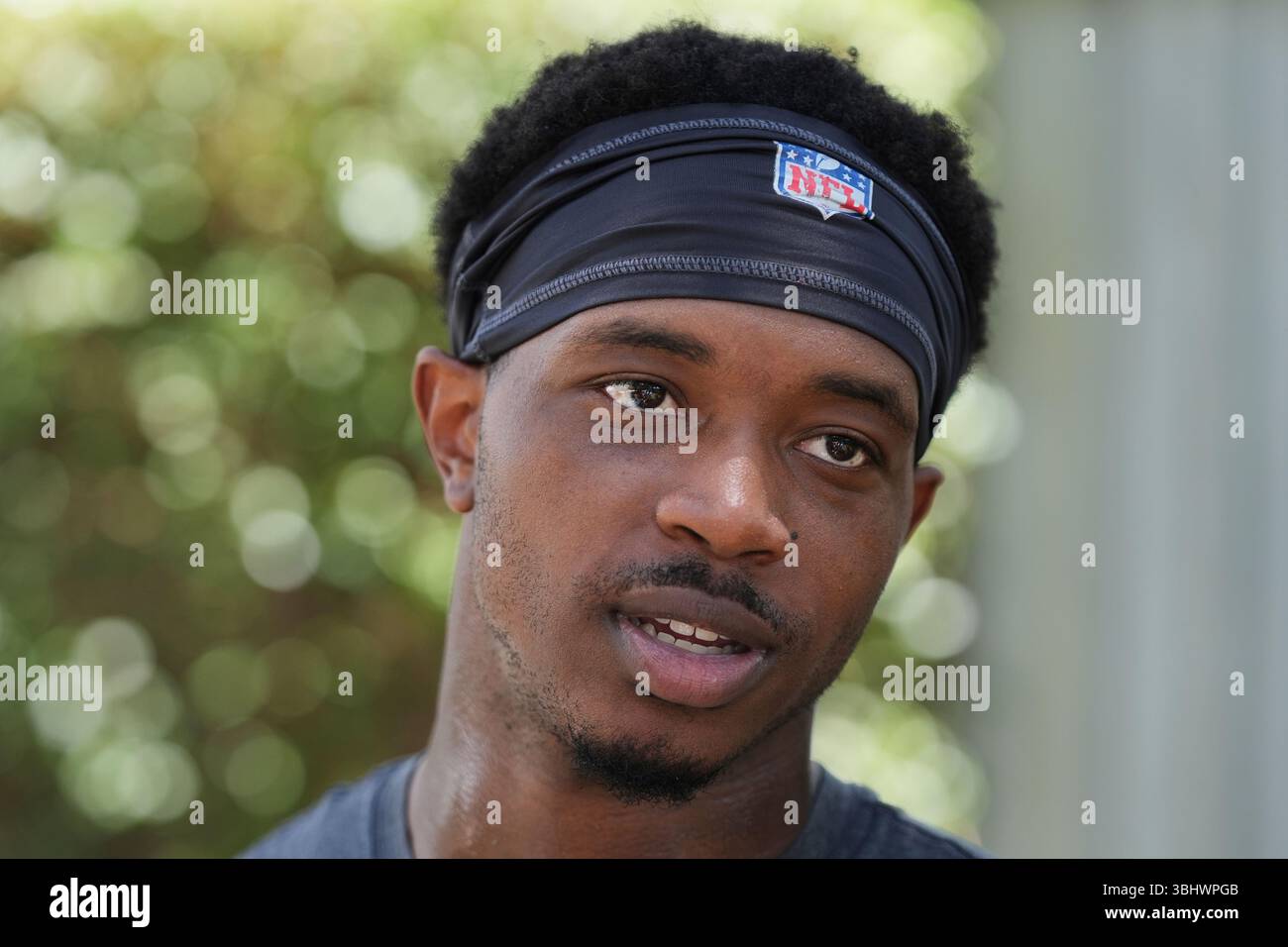 Miami Dolphins cornerback Storm Duck talks with the news media during ...