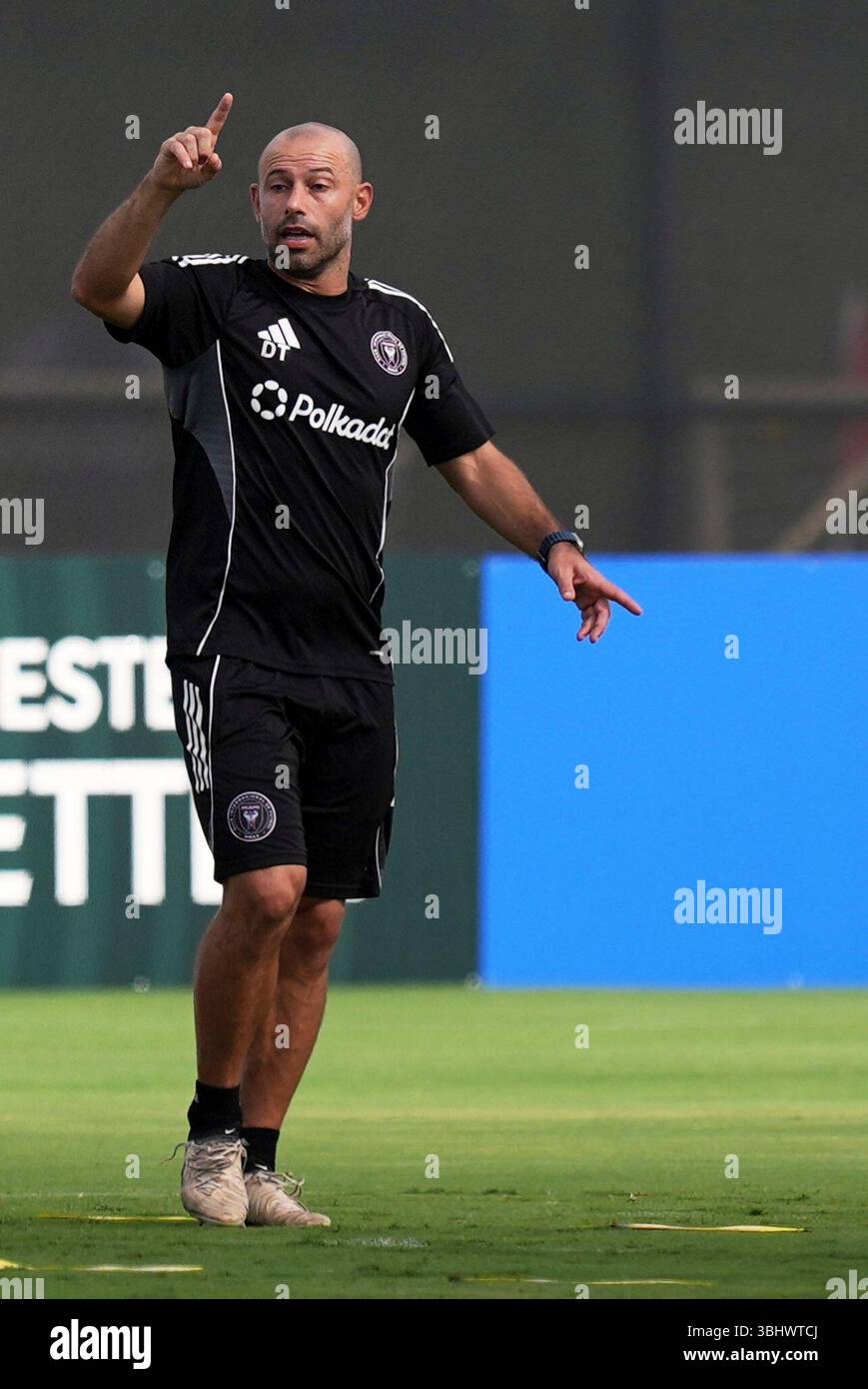 Inter Miami head coach Javier Mascherano talks to his players during a ...