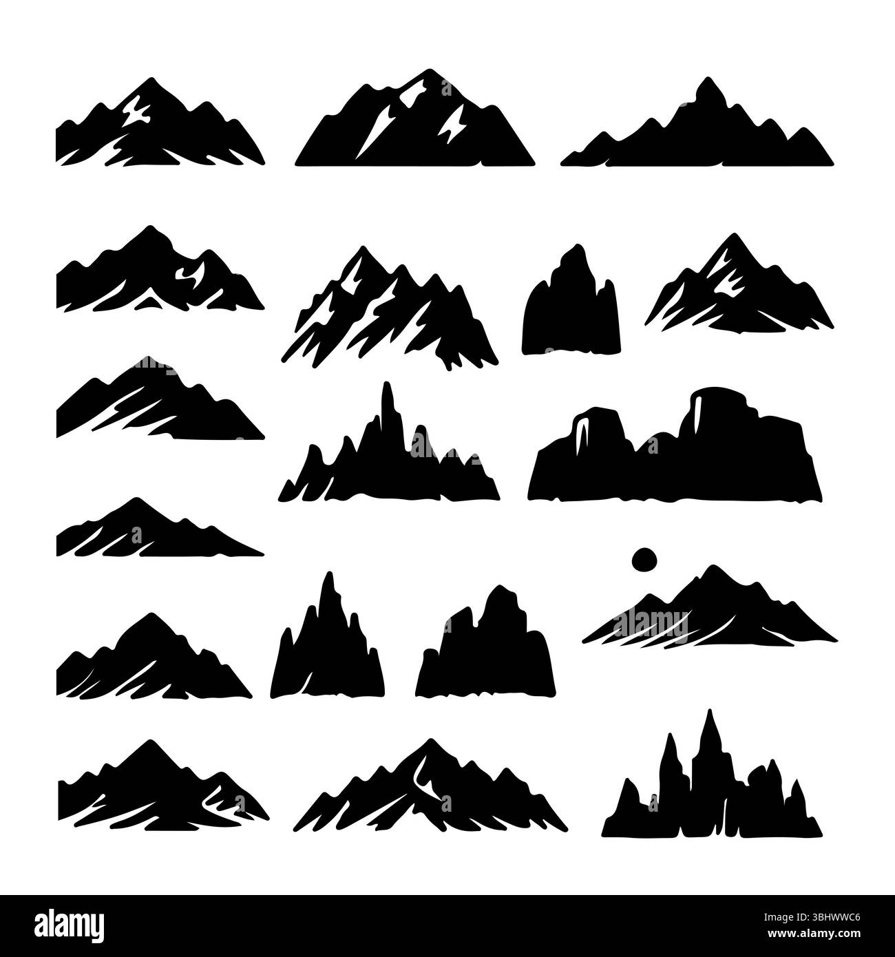 Picturesque view rocky hill Black and White Stock Photos & Images - Alamy