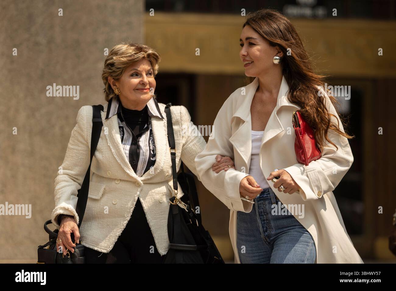 Attorney Gloria Allred, left, and Mimi Haley, right, arrive at a press ...