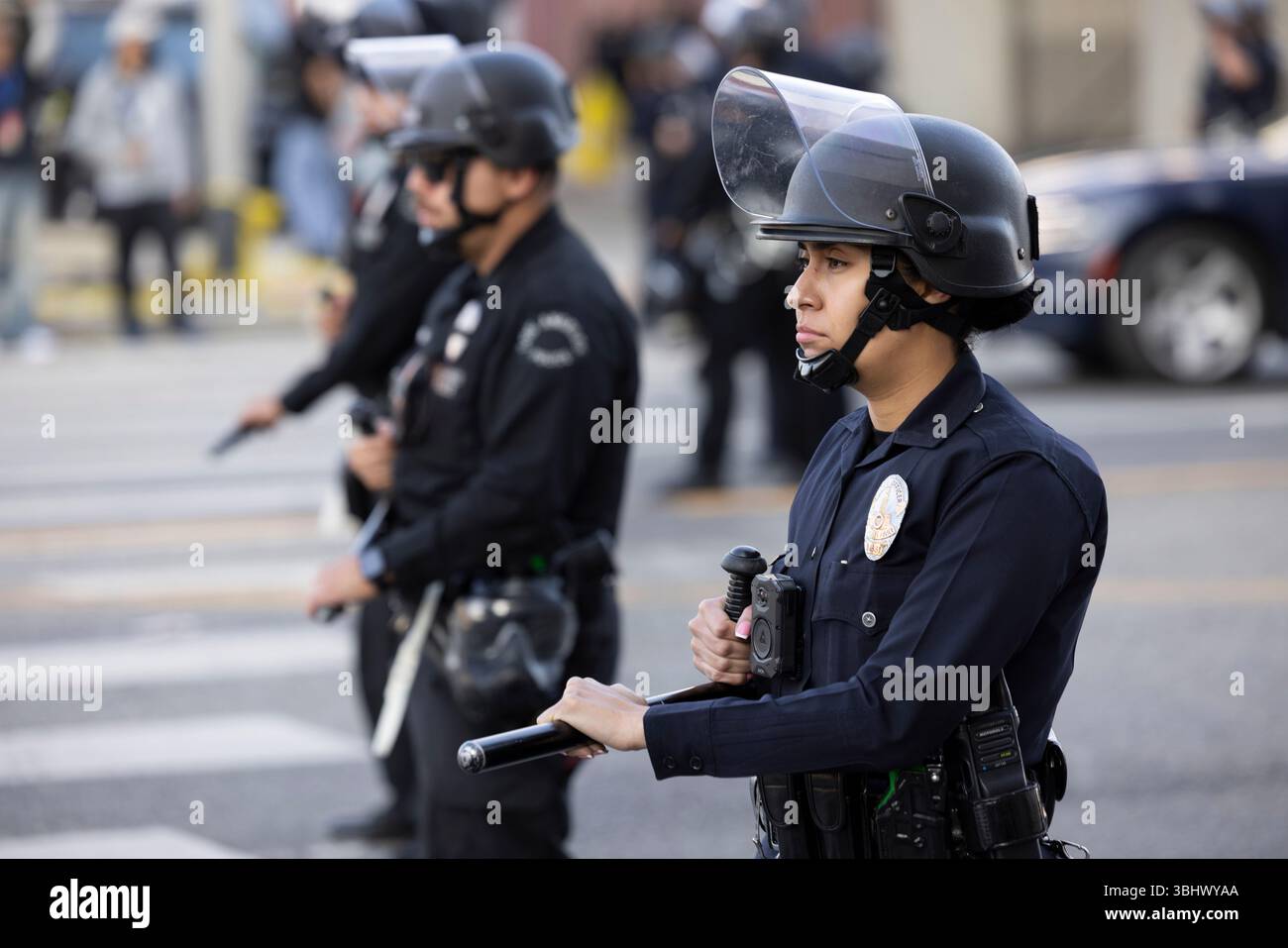 Los Angeles, California, USA - June 10, 2025: Los Angeles Police ...