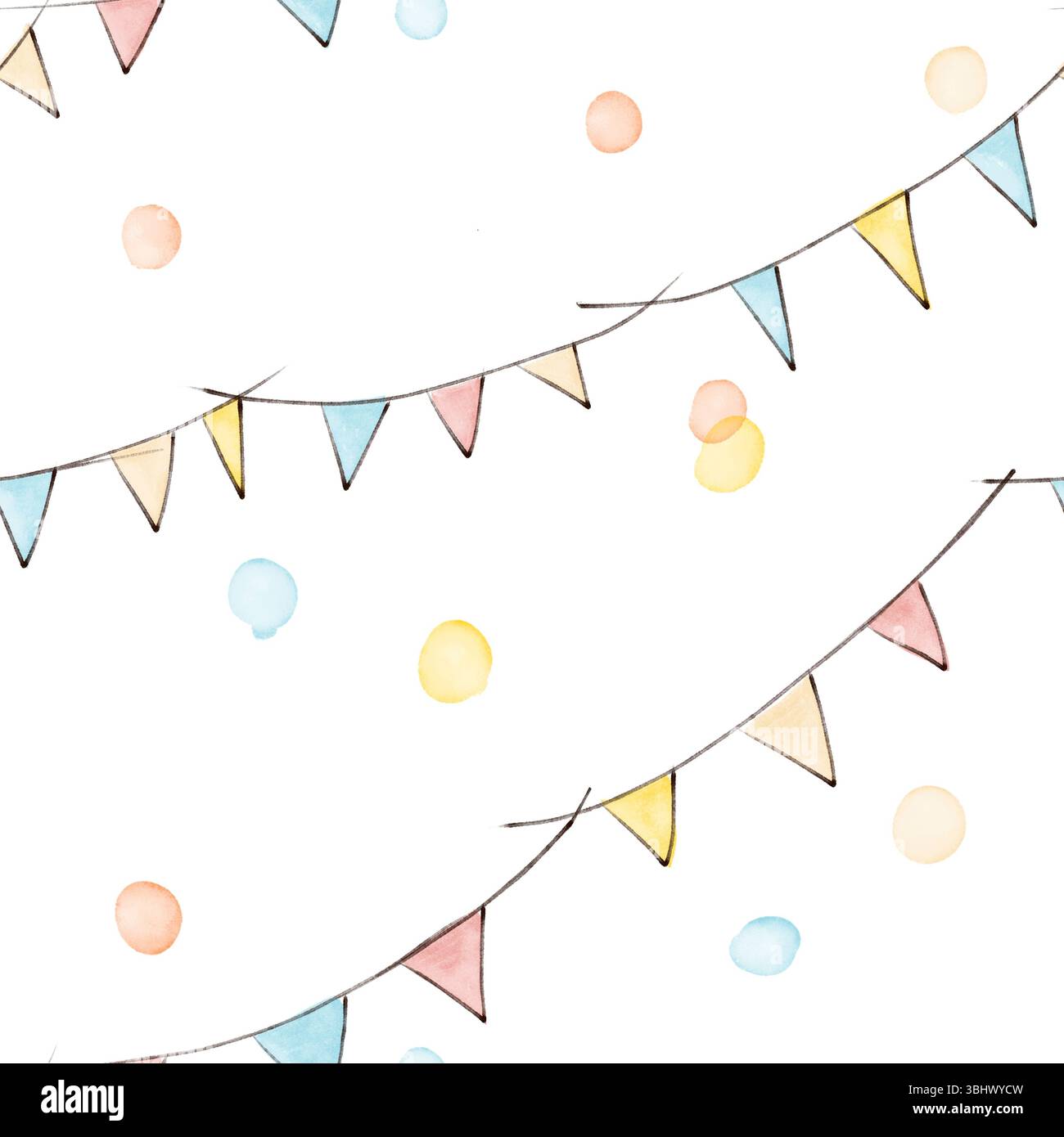 Seamless garland hand drawn hi-res stock photography and images - Alamy