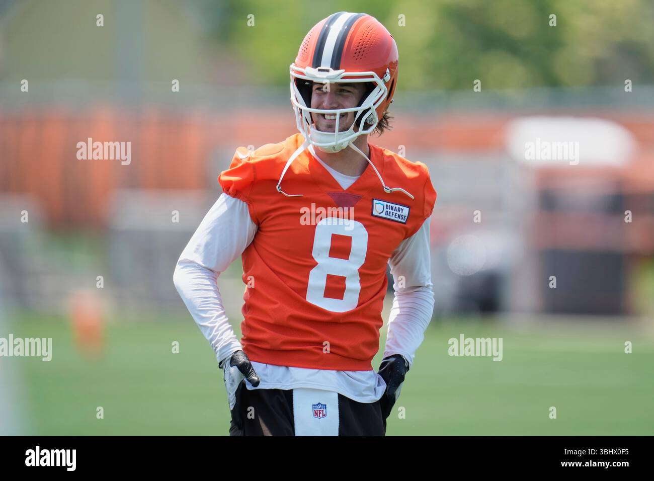 Cleveland Browns quarterback Kenny Pickett (8) at NFL football minicamp ...