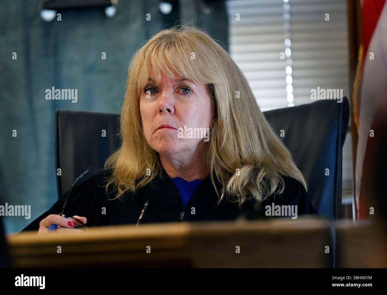 Superior court judge Beverly Cannone listens to testimony during the ...